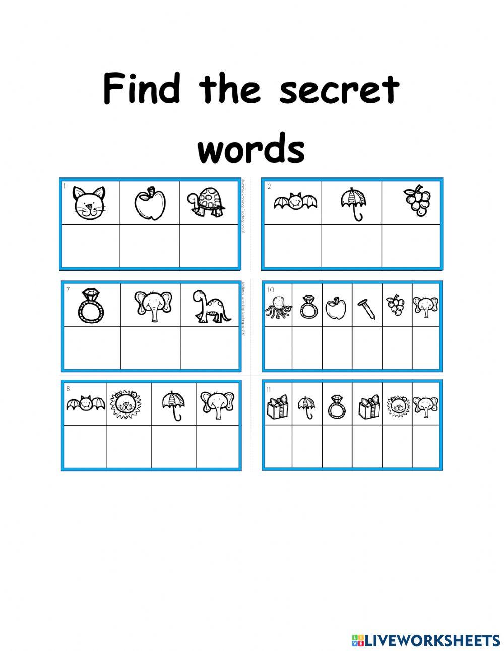 Find the secret word 6441197 | Avishka | Live Worksheets