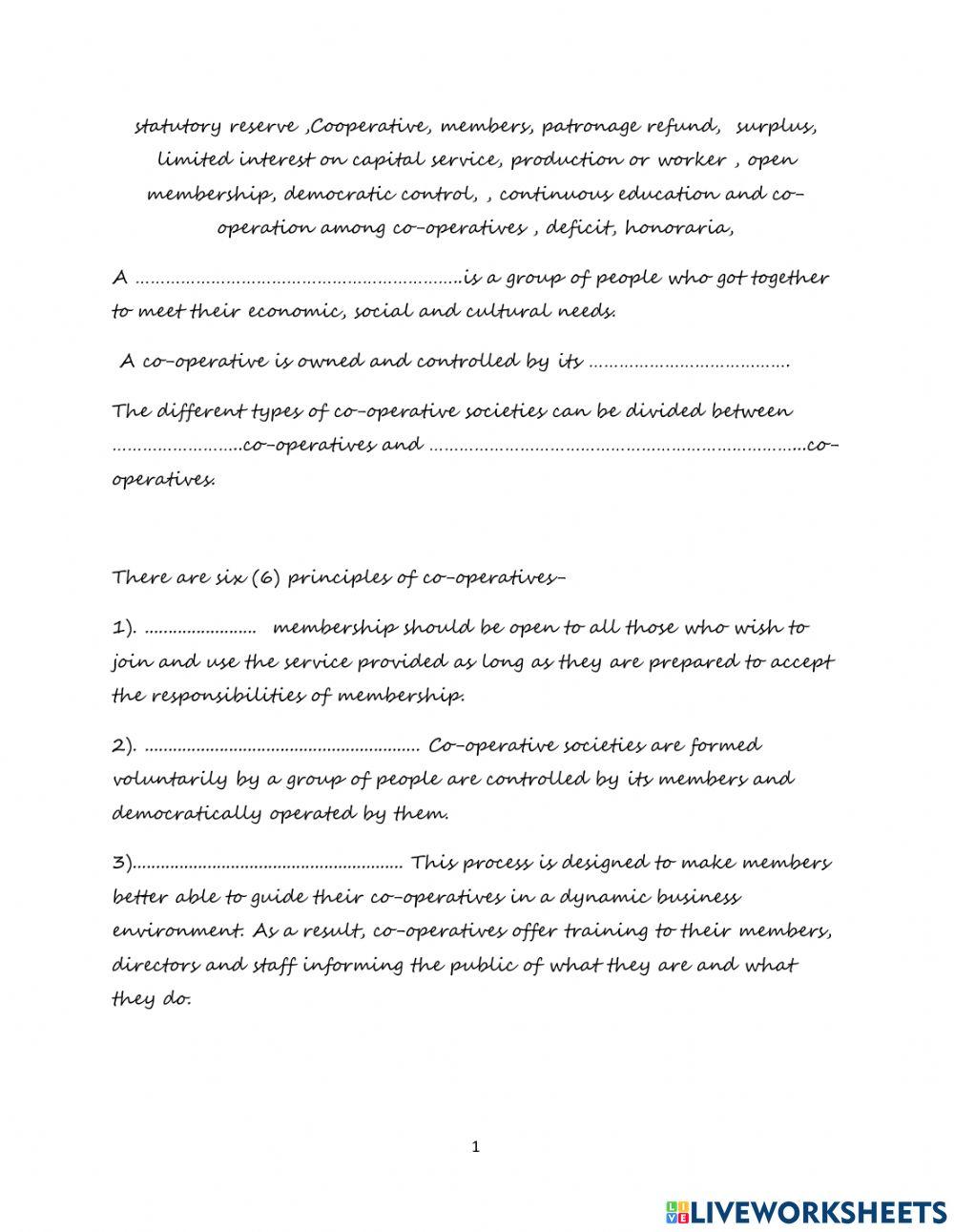 753233 | Co operative | Ada Mohammed | LiveWorksheets
