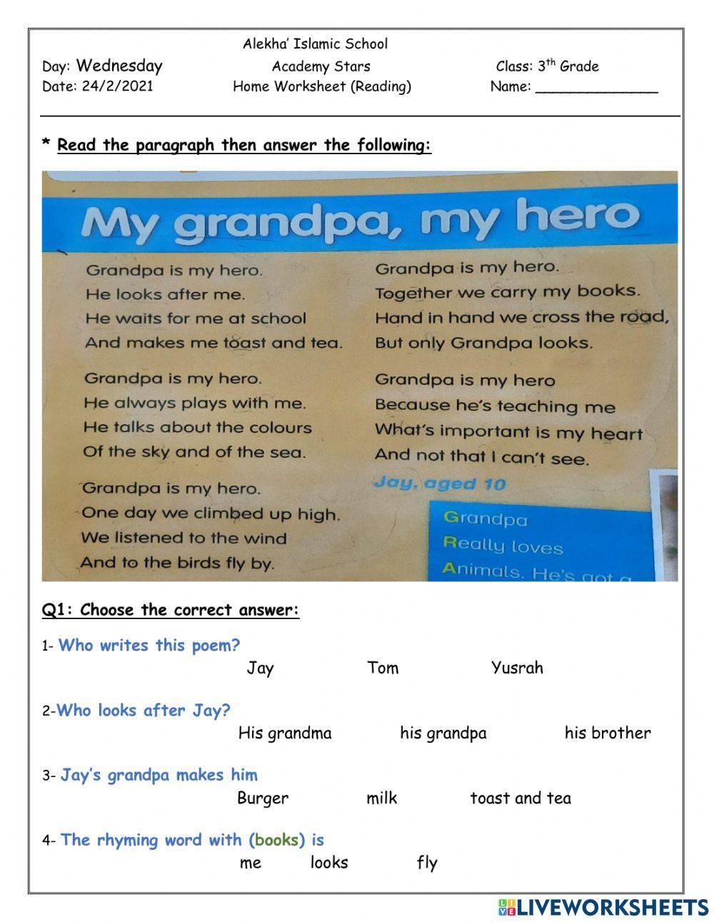 Interactive worksheet 3rd grade interactive worksheet | Live Worksheets