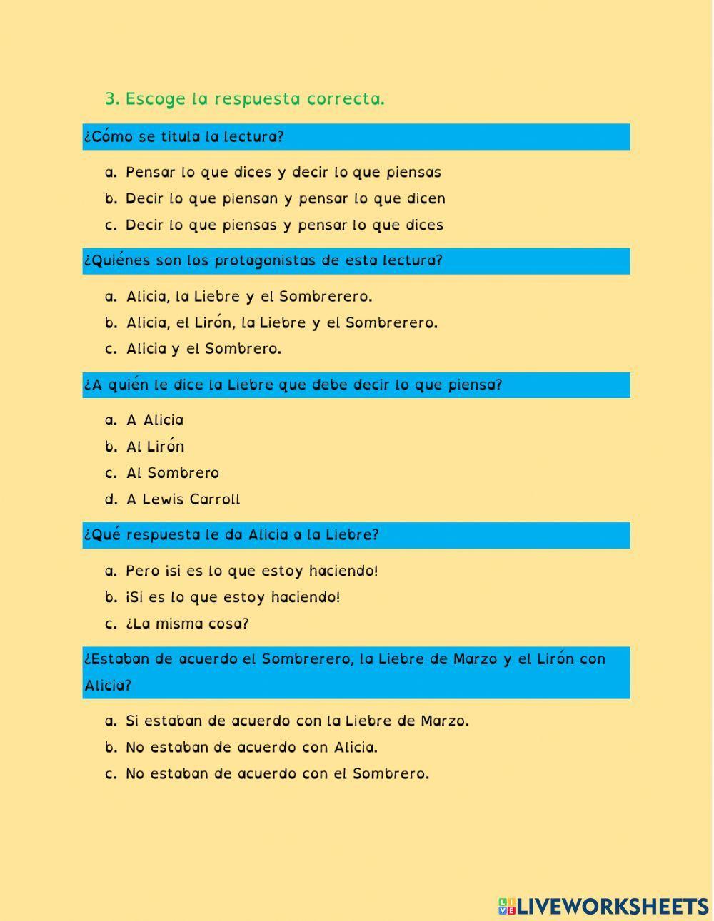 Decir lo que piensas y pensar lo que dices worksheet | Live Worksheets