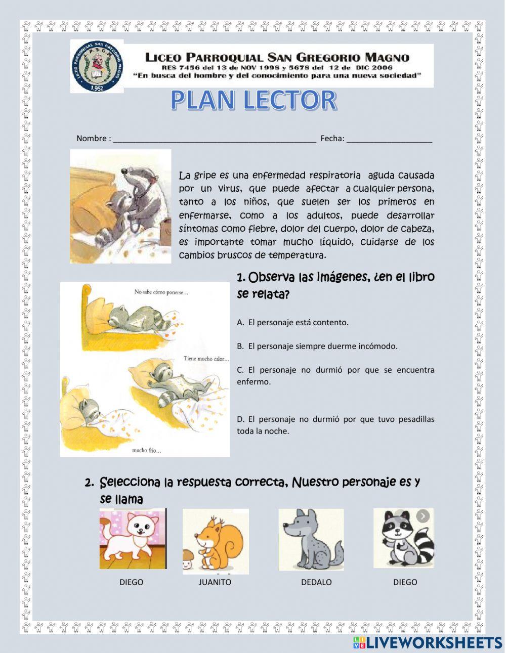 Plan lector 2° worksheet | Live Worksheets