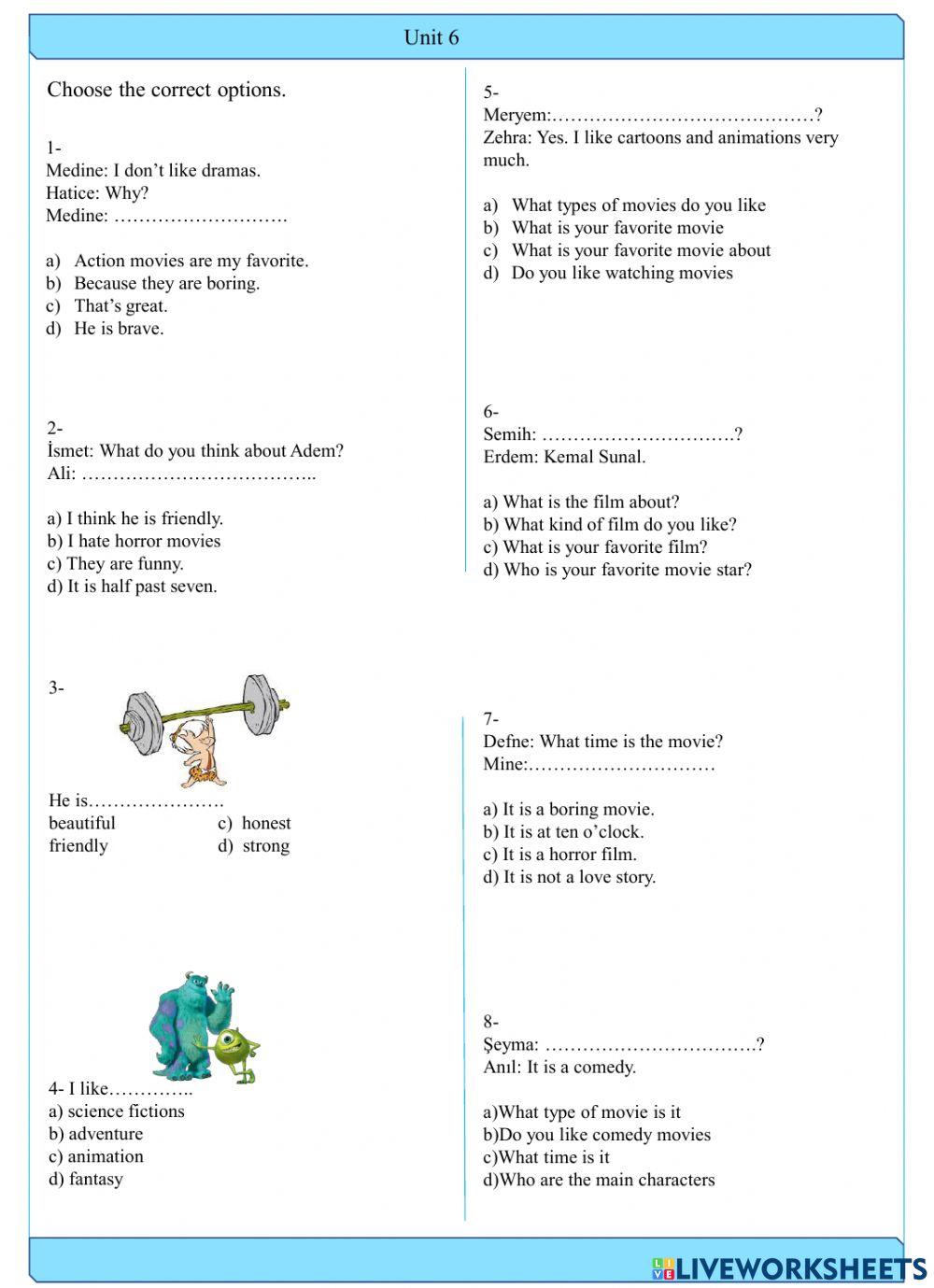 Movies online pdf worksheet | Live Worksheets