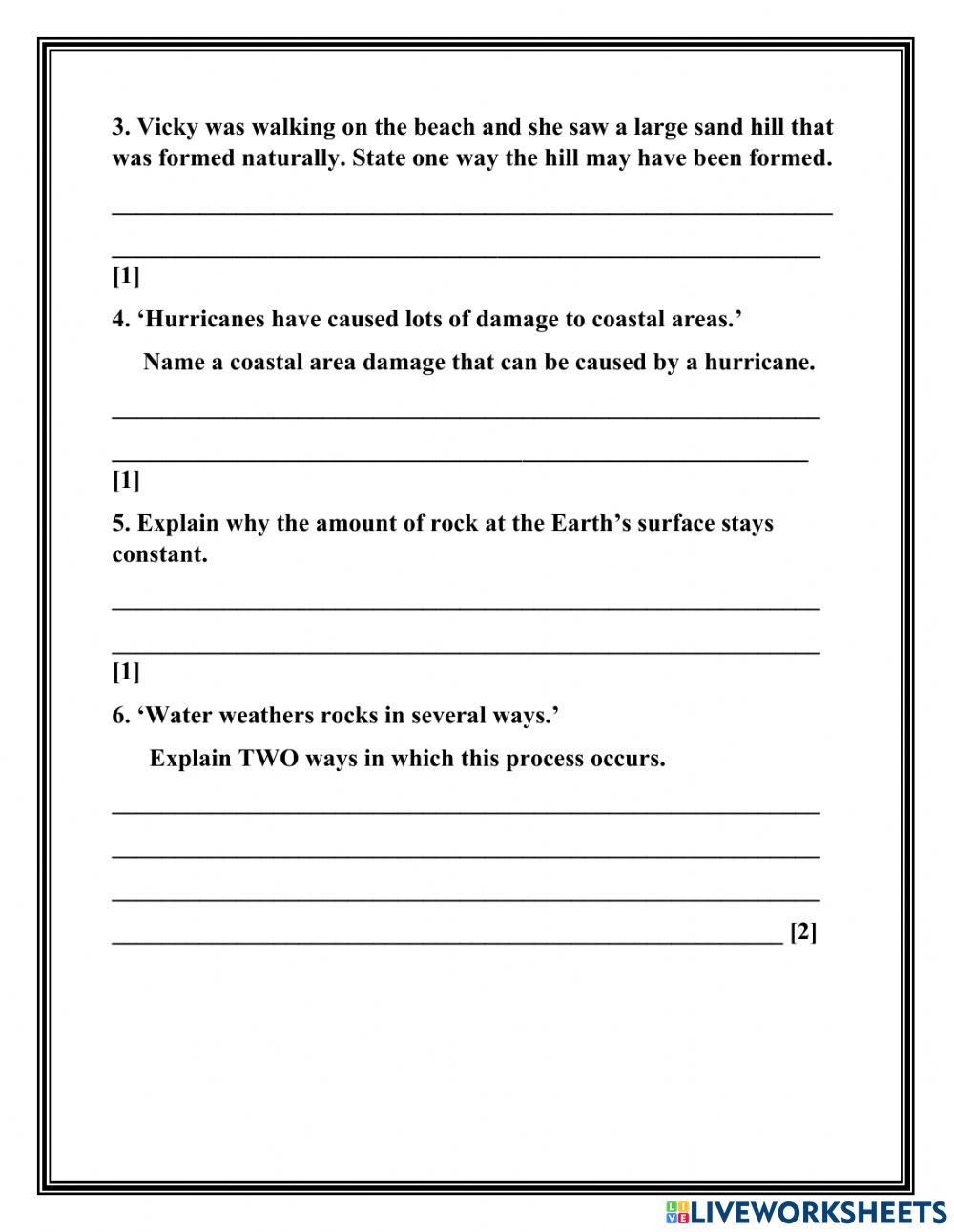 SCIENCE- WEATHERING, EROSION, DEPOSITION online exercise for | Live ...