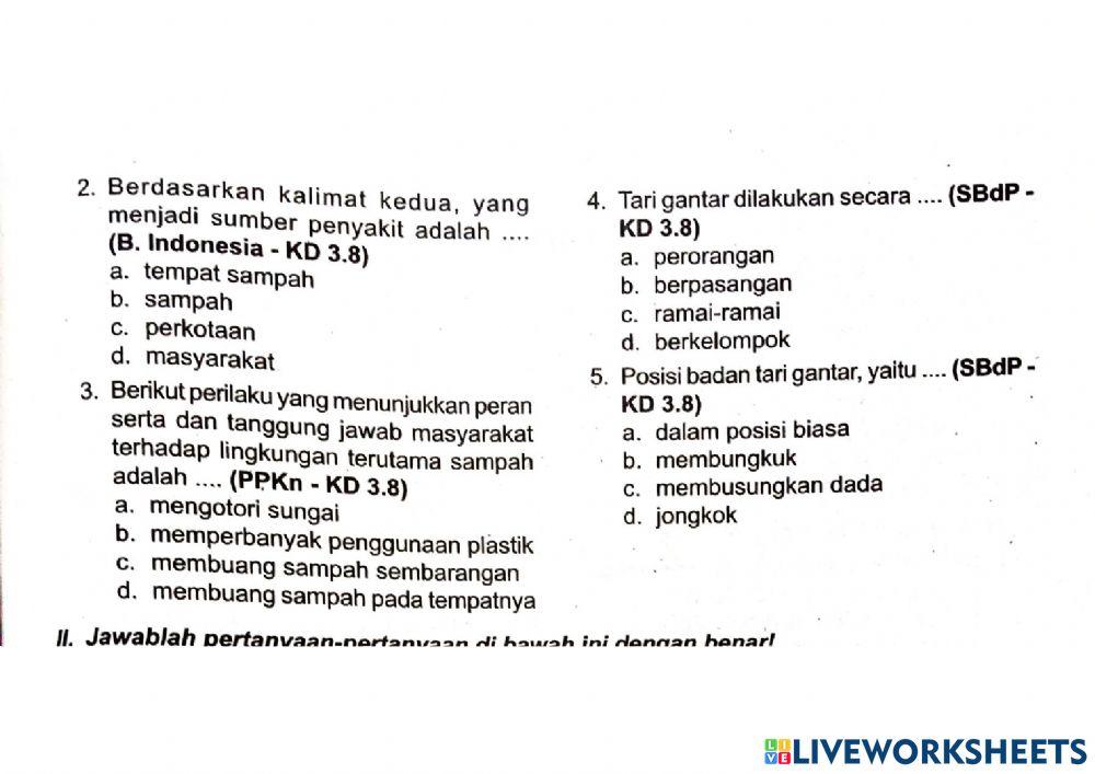 Tema 8 (Sub Tema 2) interactive worksheet | Live Worksheets