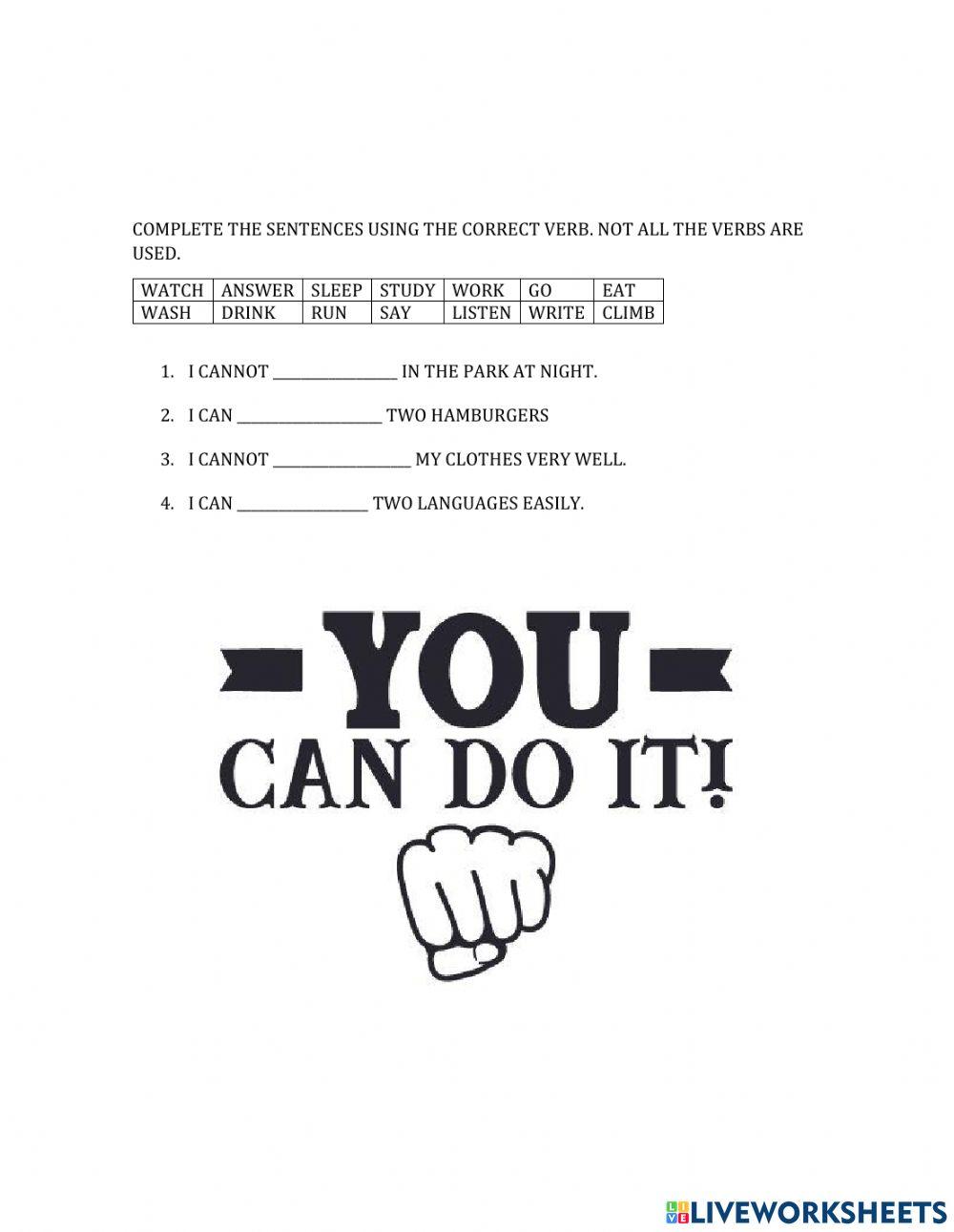 Modal can 3 worksheet | Live Worksheets