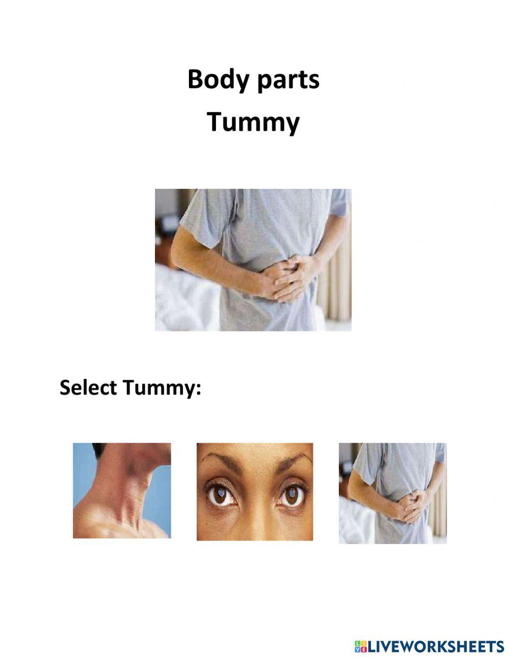 Body parts online exercise for grade1 | Live Worksheets