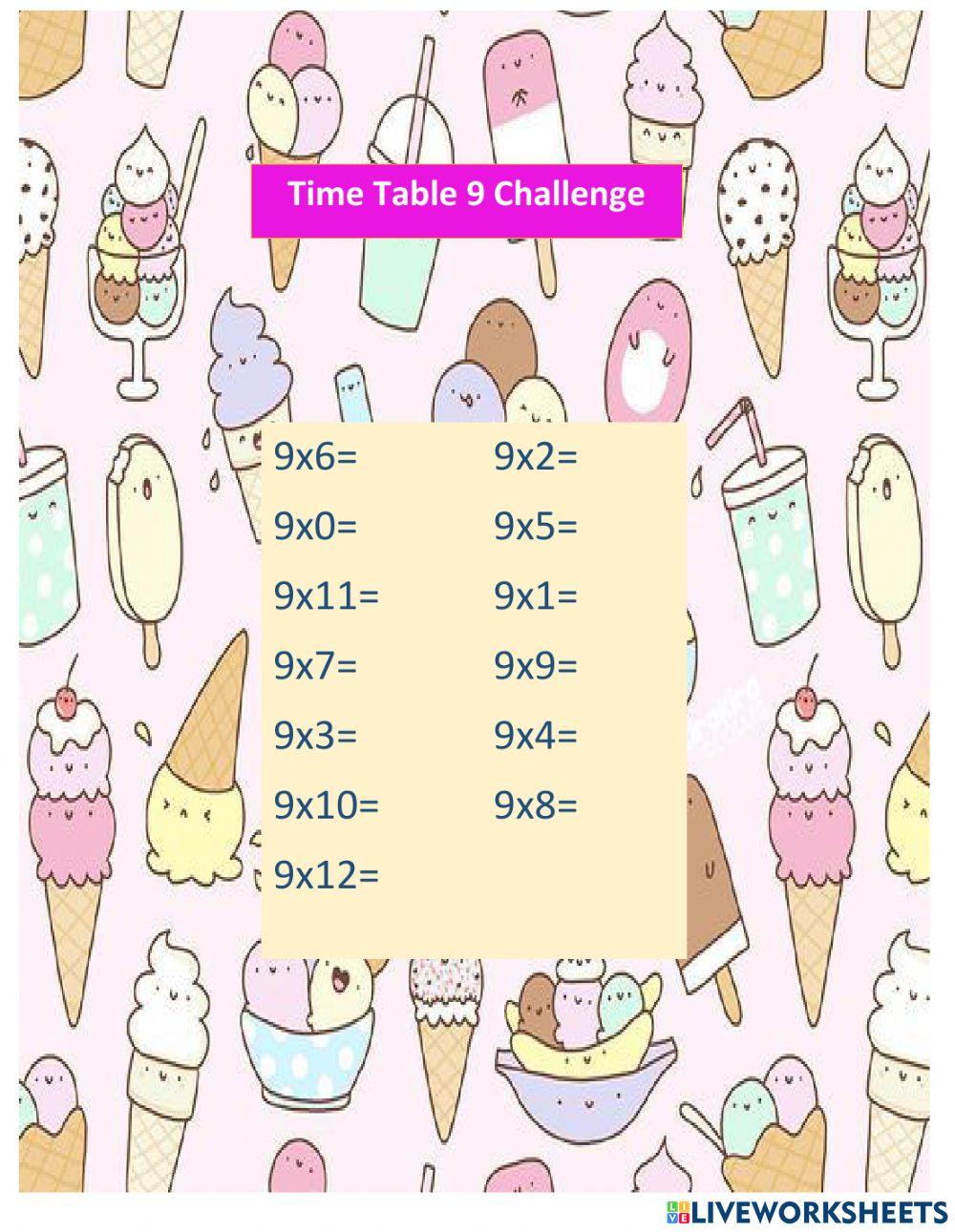 Challenge 9 worksheet | Live Worksheets