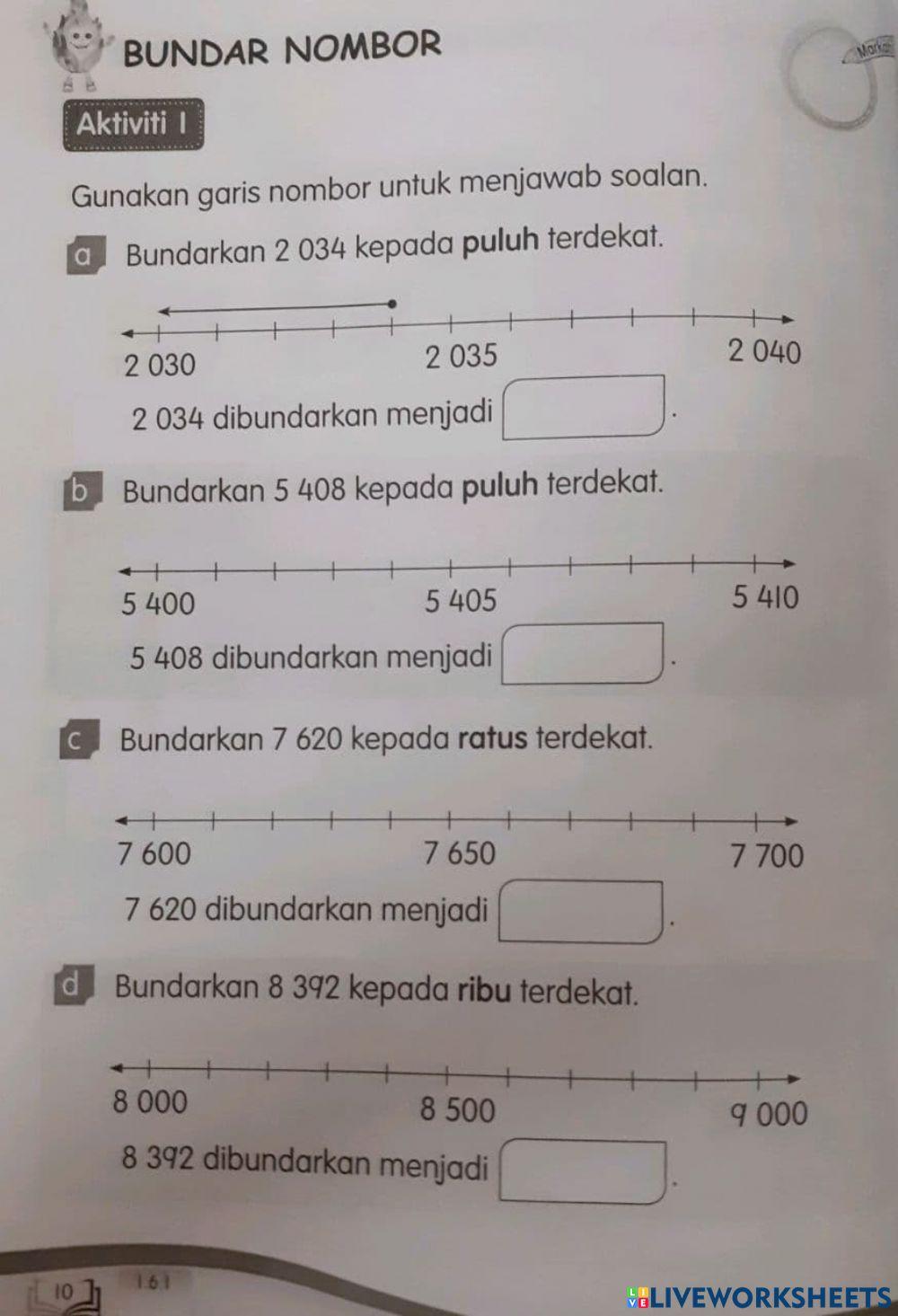 Bundar exercise for 1 | Live Worksheets