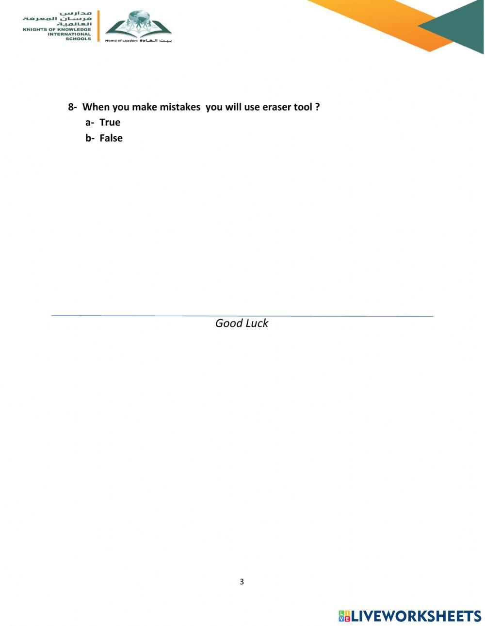 second quiz wor… | Free Interactive Worksheets | 4789632