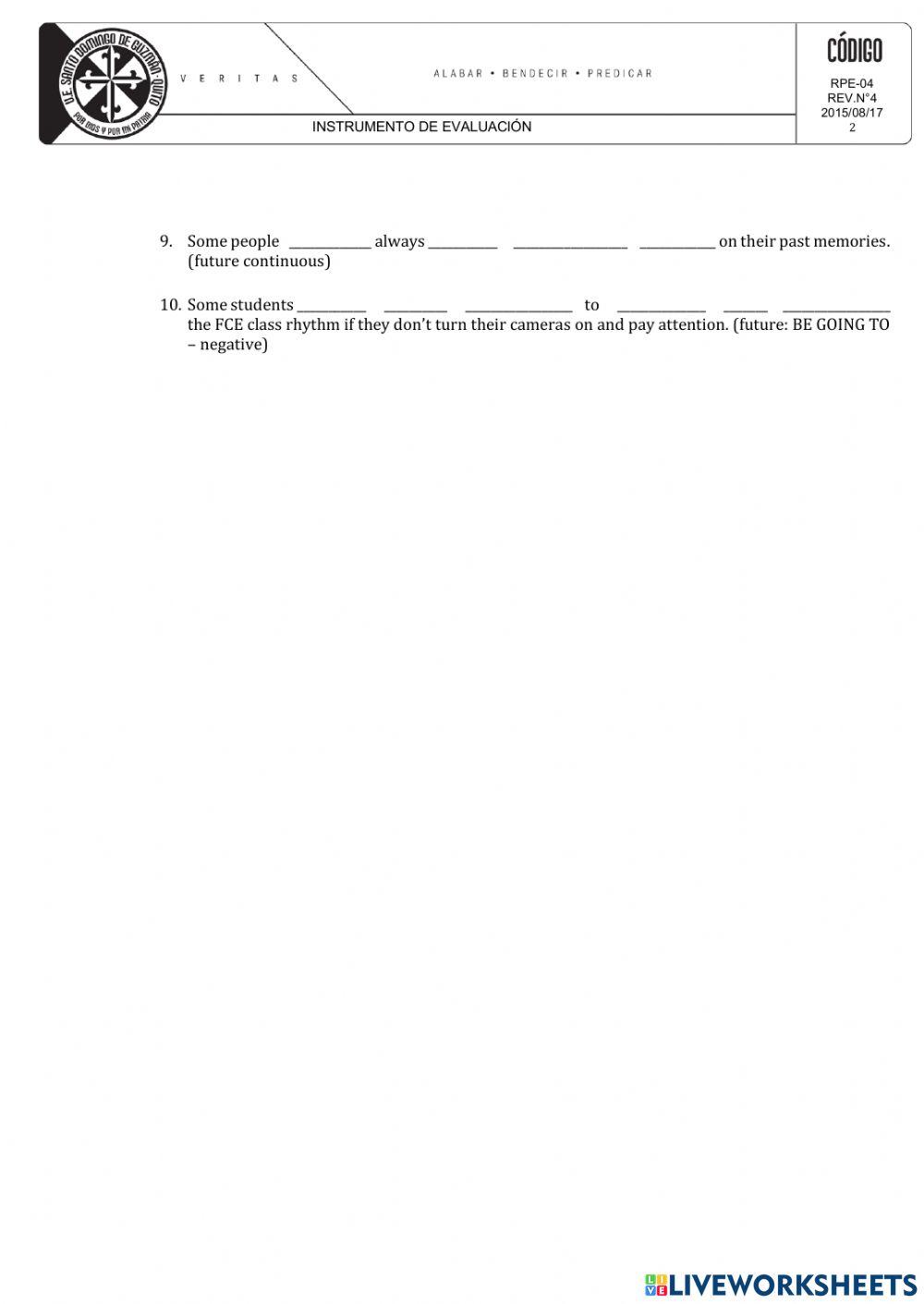 VERBS QUIZ 5 online exercise for | Live Worksheets