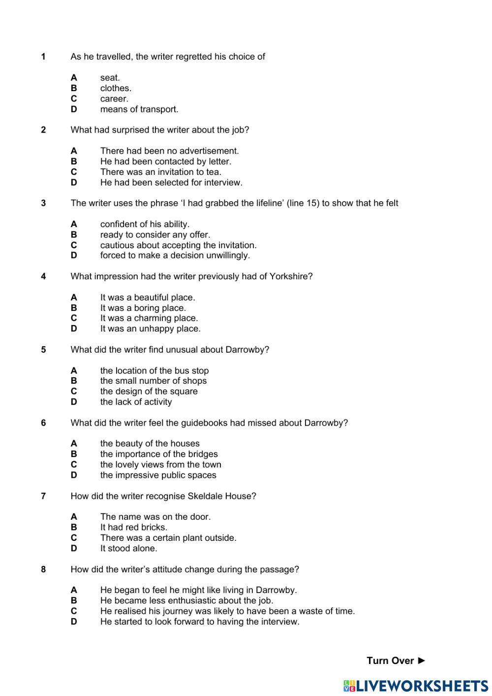 FCE Reading | Free Interactive Worksheets | 755755