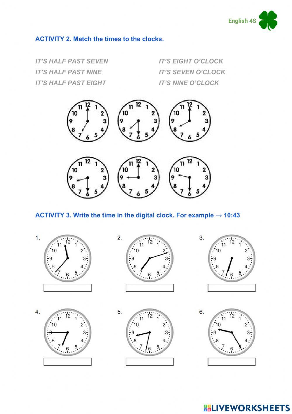 What time is it? online exercise for Cicle Superior Primària | Live ...