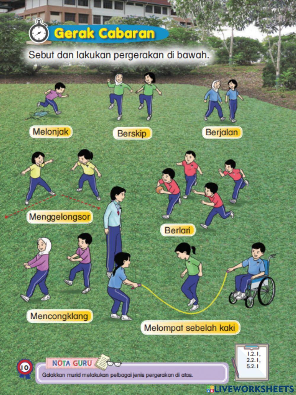 Gerak Cabaran interactive worksheet | Live Worksheets