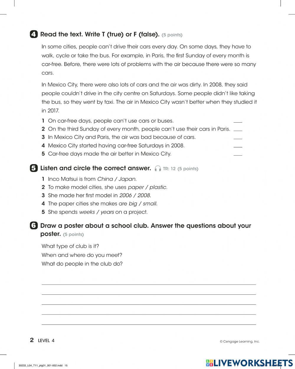 LOOK 4 UNIT 11 | Free Interactive Worksheets | 4790081