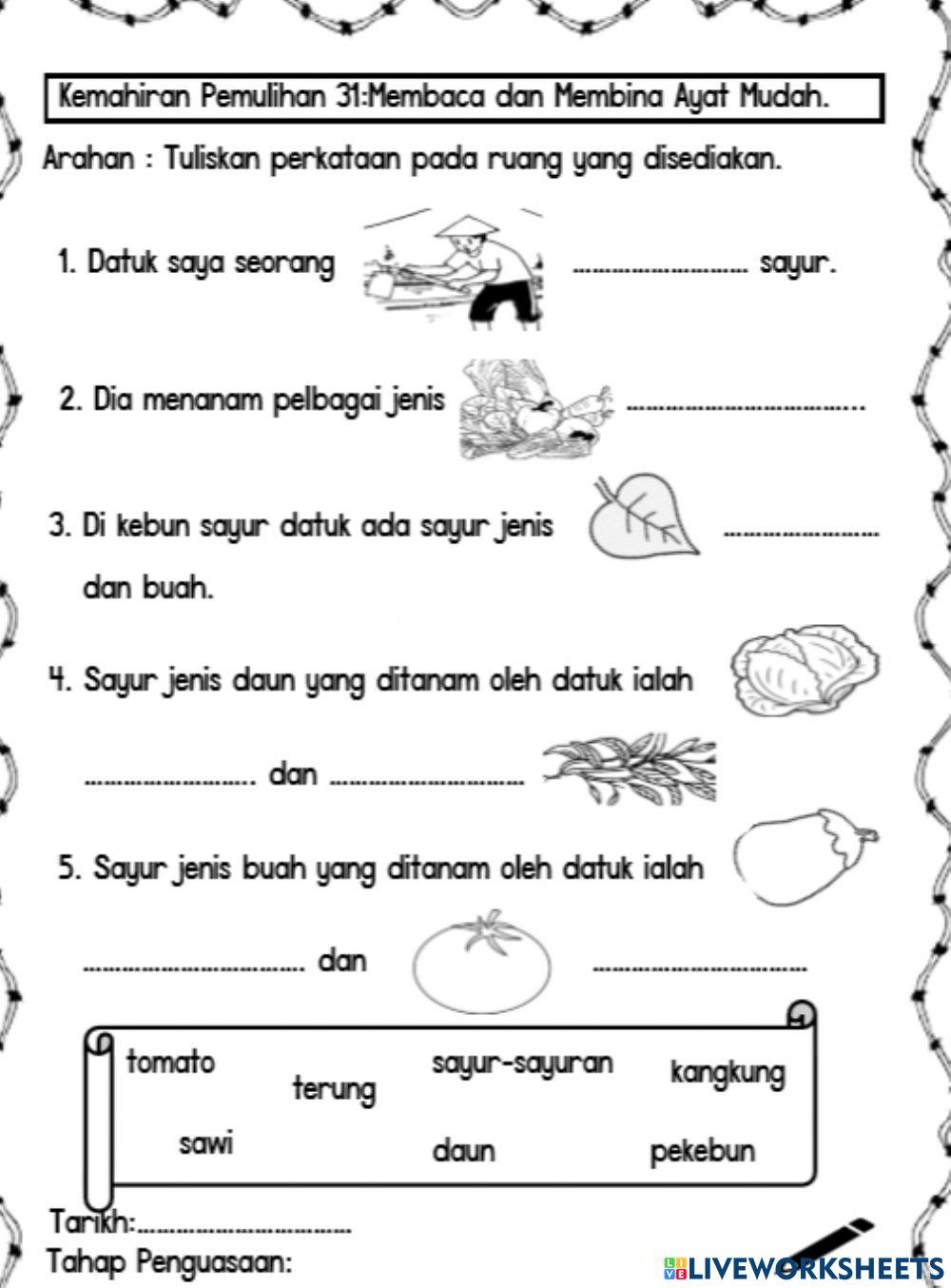 Bacaan dan pemahaman exercise | Live Worksheets