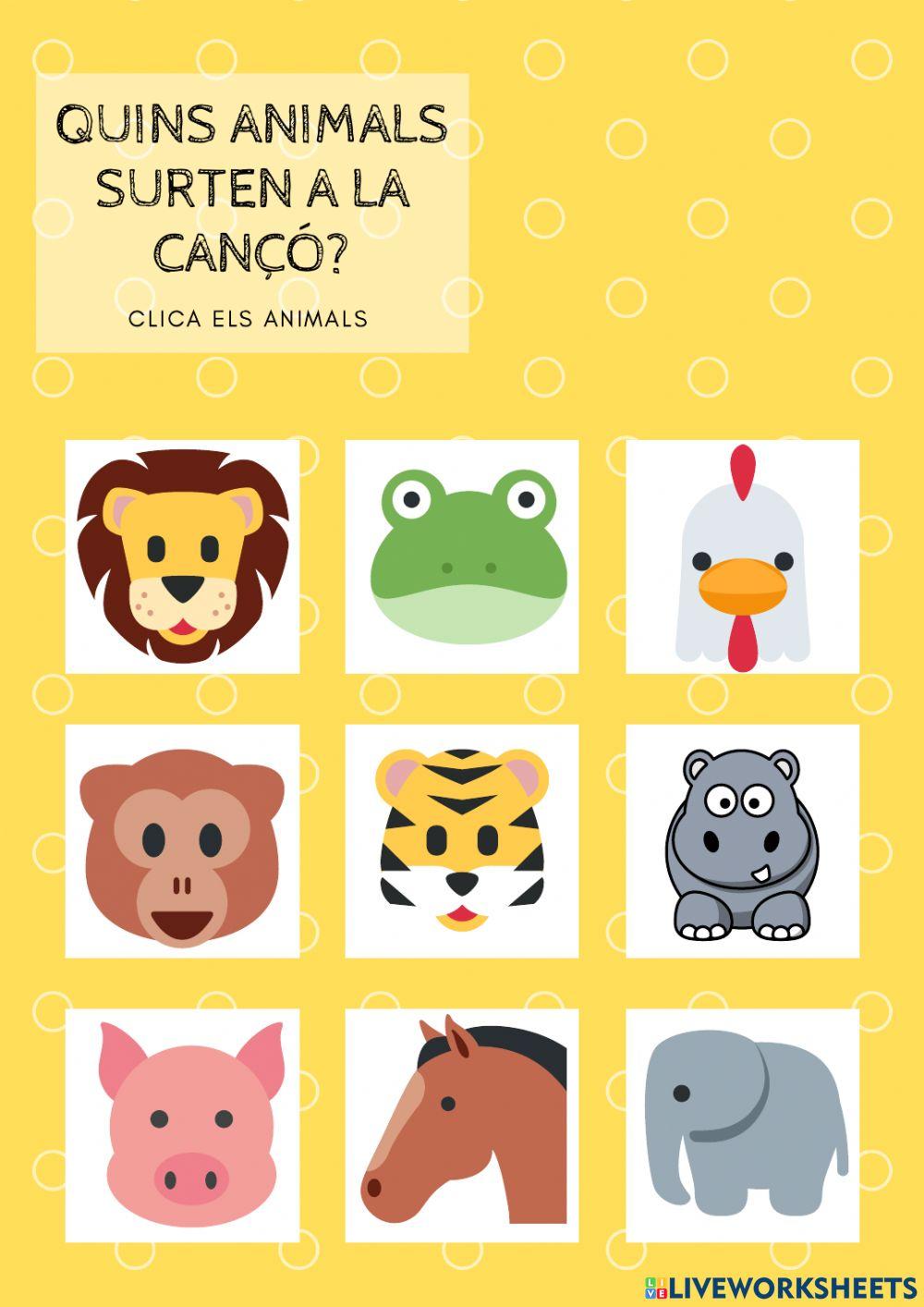 Quin animal sona? worksheet | Live Worksheets