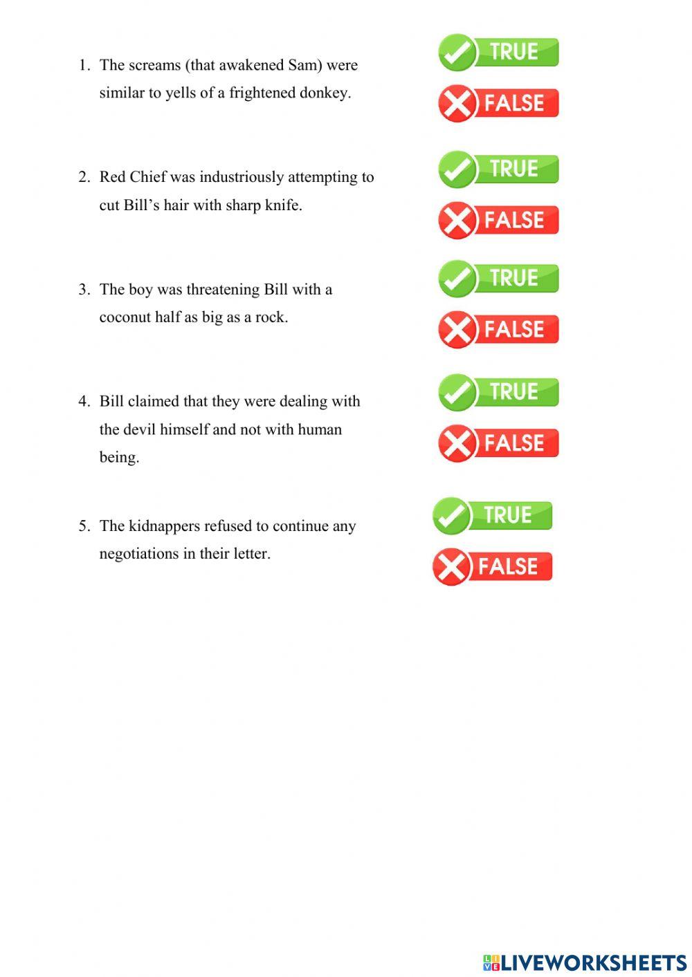 invunche | True or false 753689 | LiveWorksheets