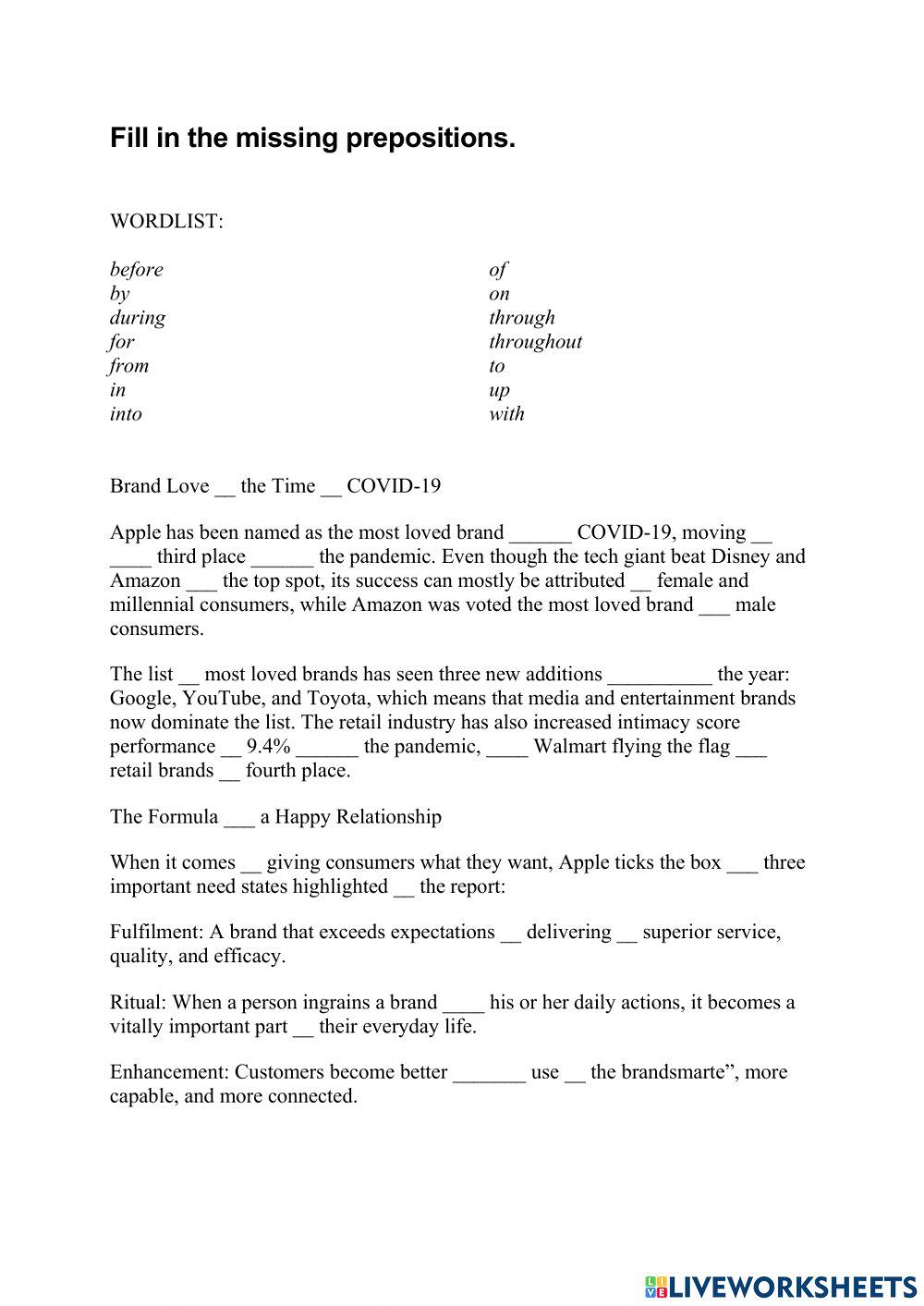 Gap fill 2423 | Csilla Édes | Live Worksheets