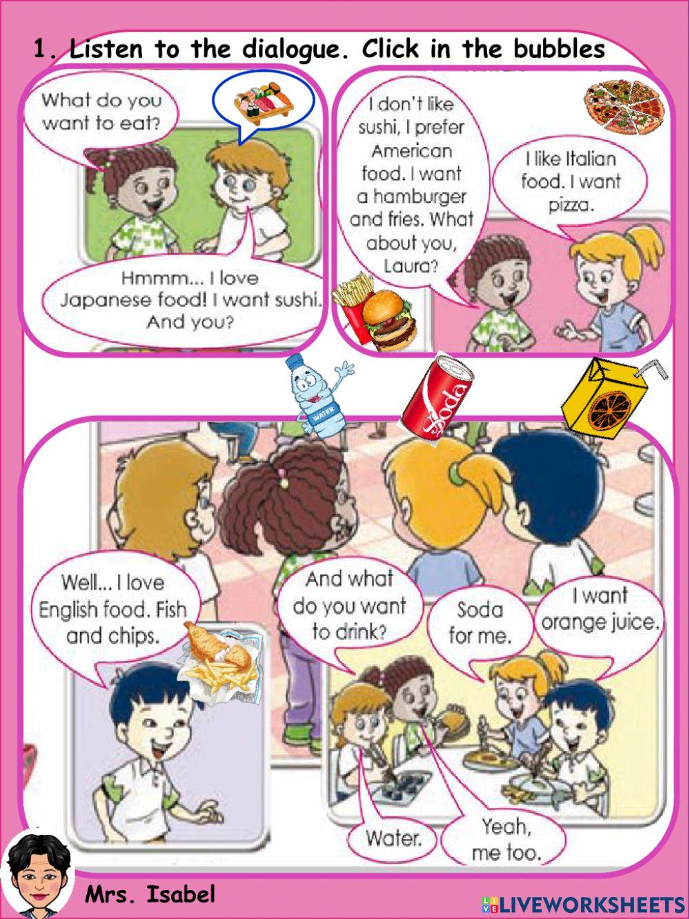 Food, likes and preferences worksheet | Live Worksheets