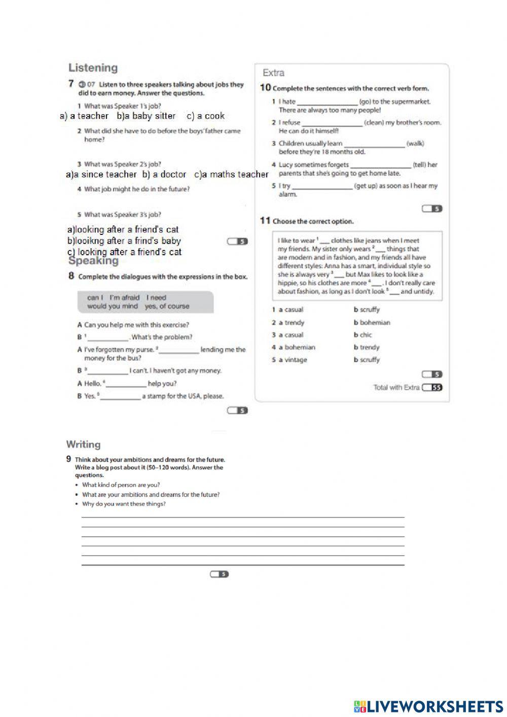 Link - Test Uni… | Free Interactive Worksheets | 4791953