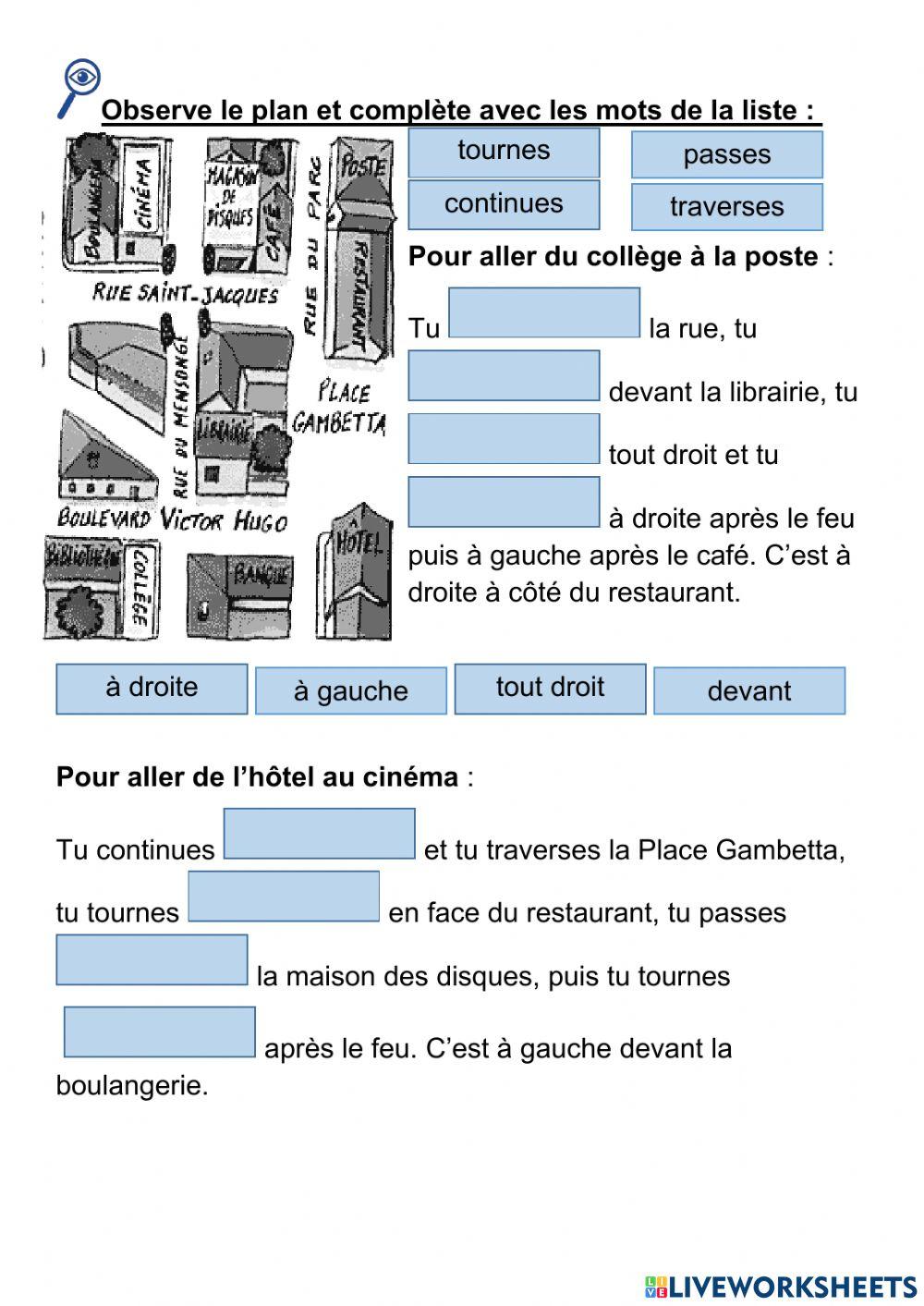 Indiquer le che… | Free Interactive Worksheets | 6364059