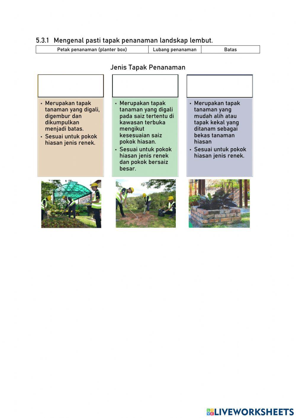 Tugasan Landskap Landskap worksheet | Live Worksheets