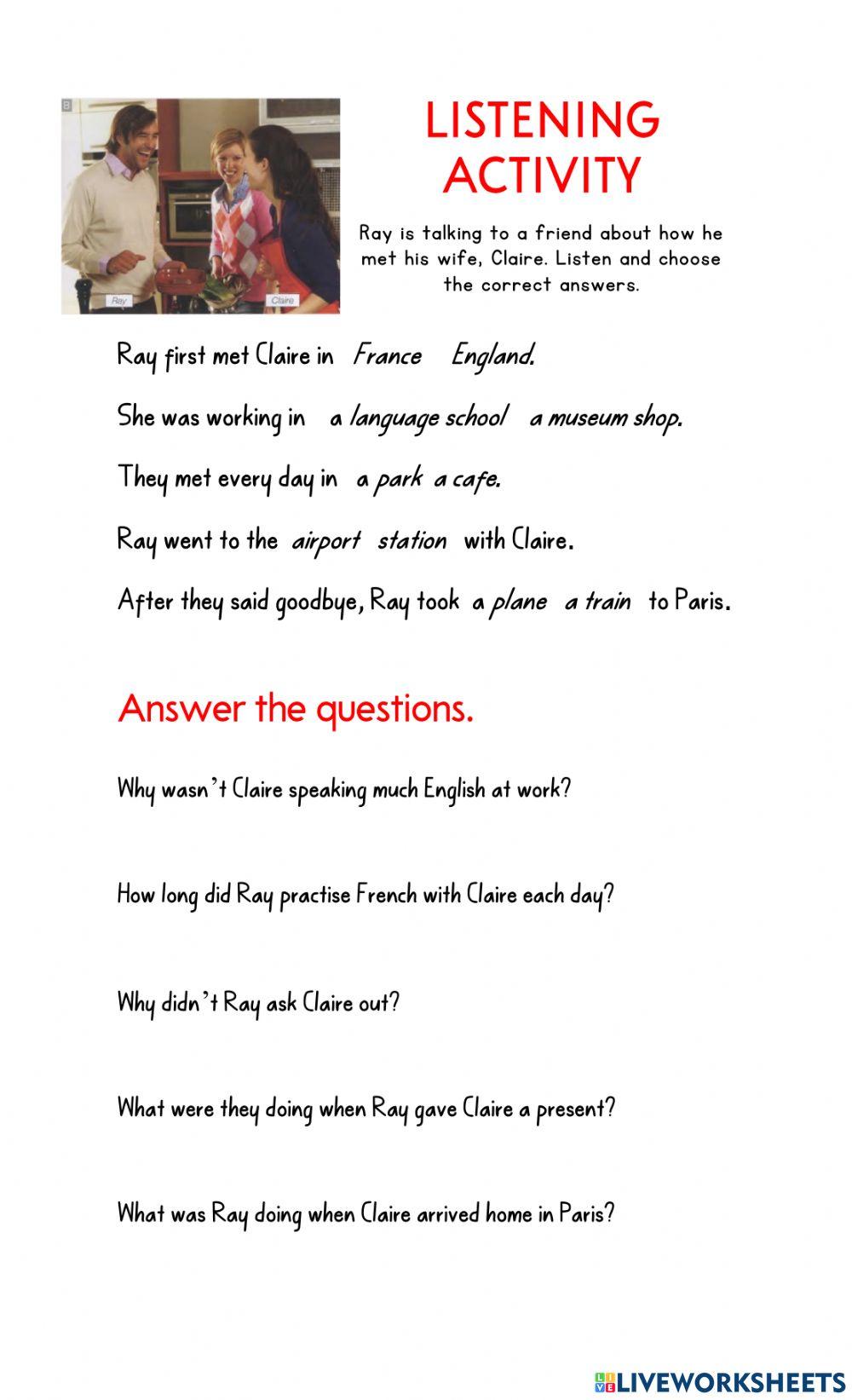 Face 2 face pre-intermediate worksheet | Live Worksheets