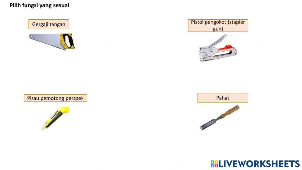 Alatan Tangan, bahan pengikat dan pencantum worksheet | Live Worksheets
