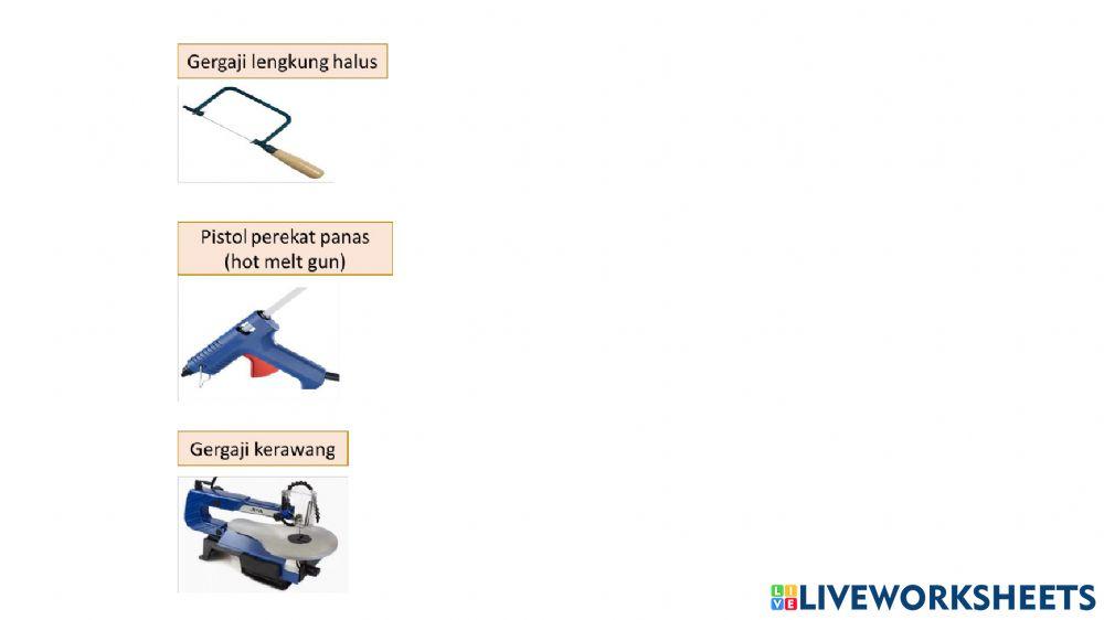 Alatan Tangan, bahan pengikat dan pencantum worksheet | Live Worksheets