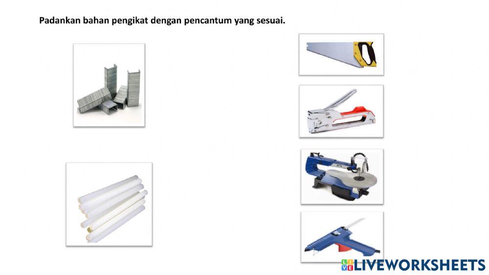 Alatan Tangan, bahan pengikat dan pencantum worksheet | Live Worksheets