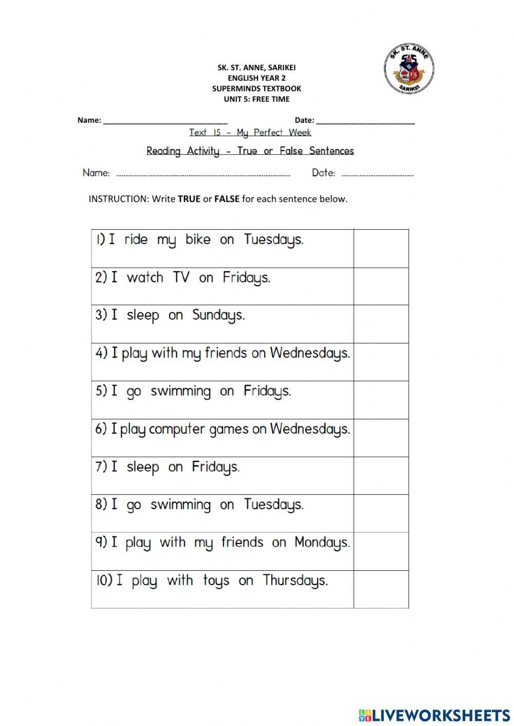 My perfect weel worksheet | Live Worksheets