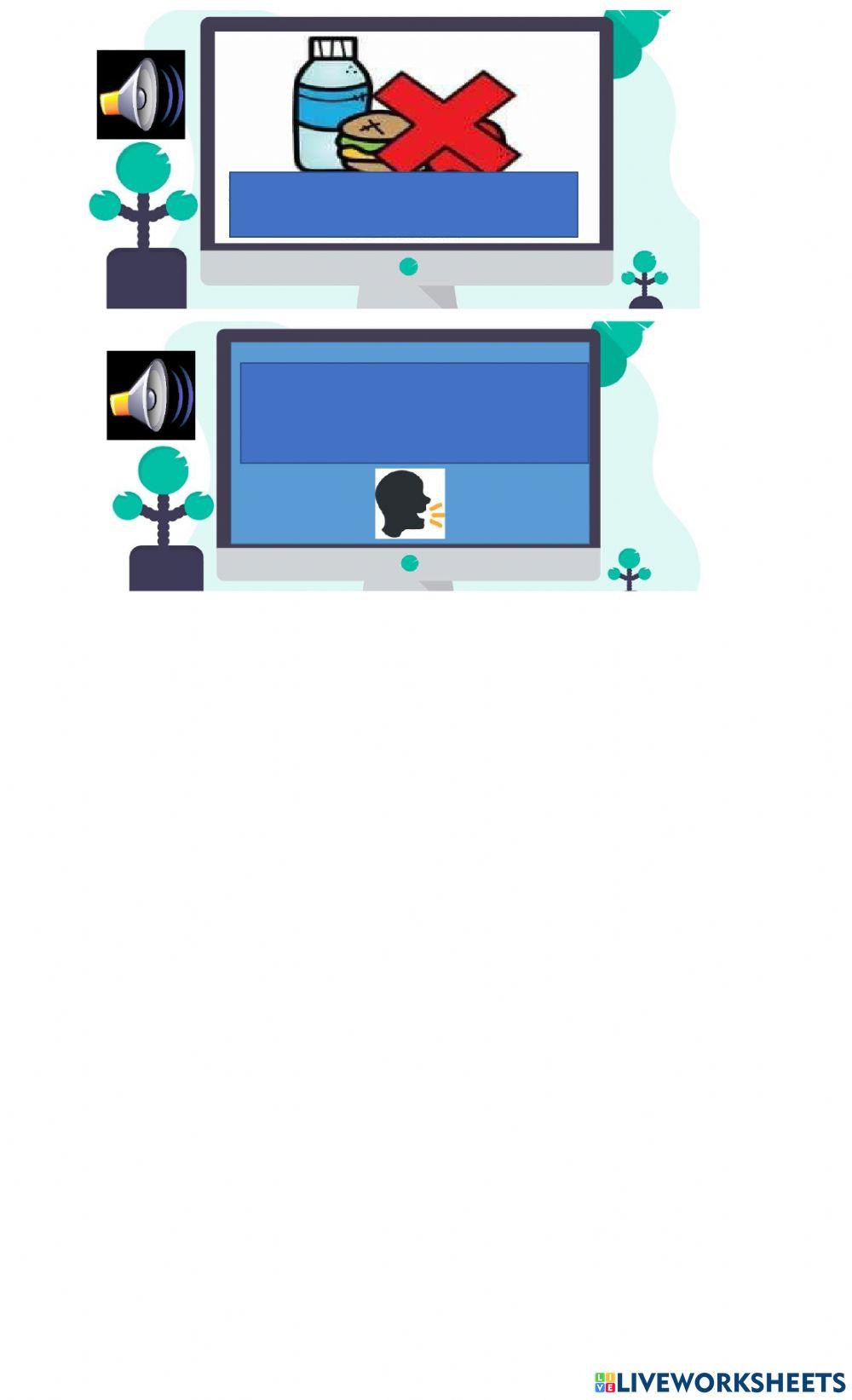 Virtual clasroom rules vocabulary worksheet | Live Worksheets