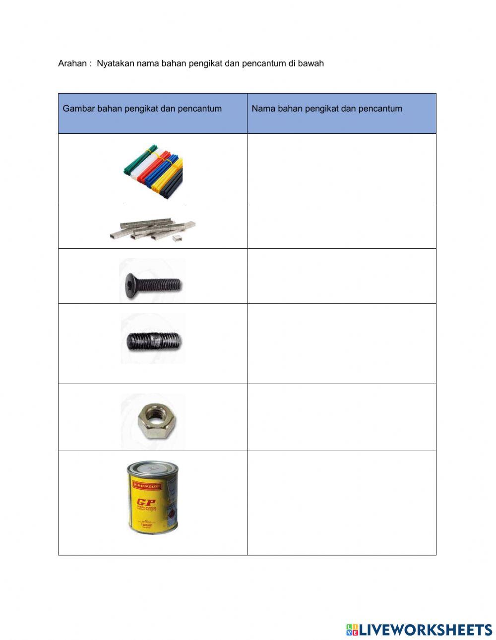 Bahan Pengikat dan Pencantum 758324 | nur qayyimah mohd