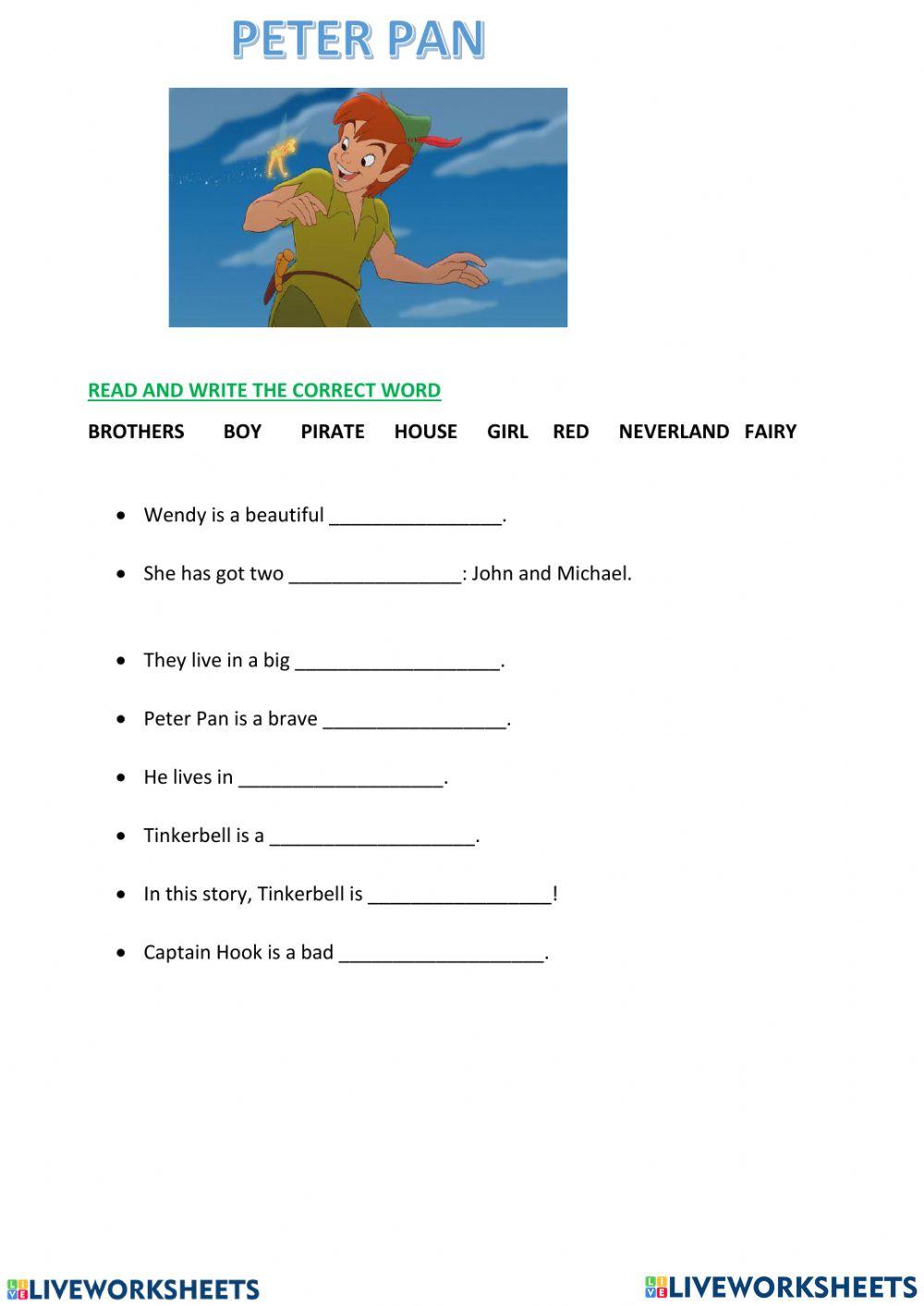 Peter Pan 1 online exercise for | Live Worksheets