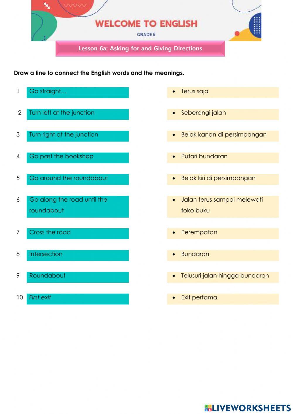 Bahasa Inggris free online activity | Live Worksheets