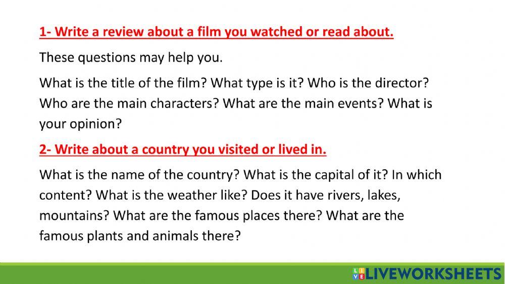 Answer the following interactive worksheet | Live Worksheets