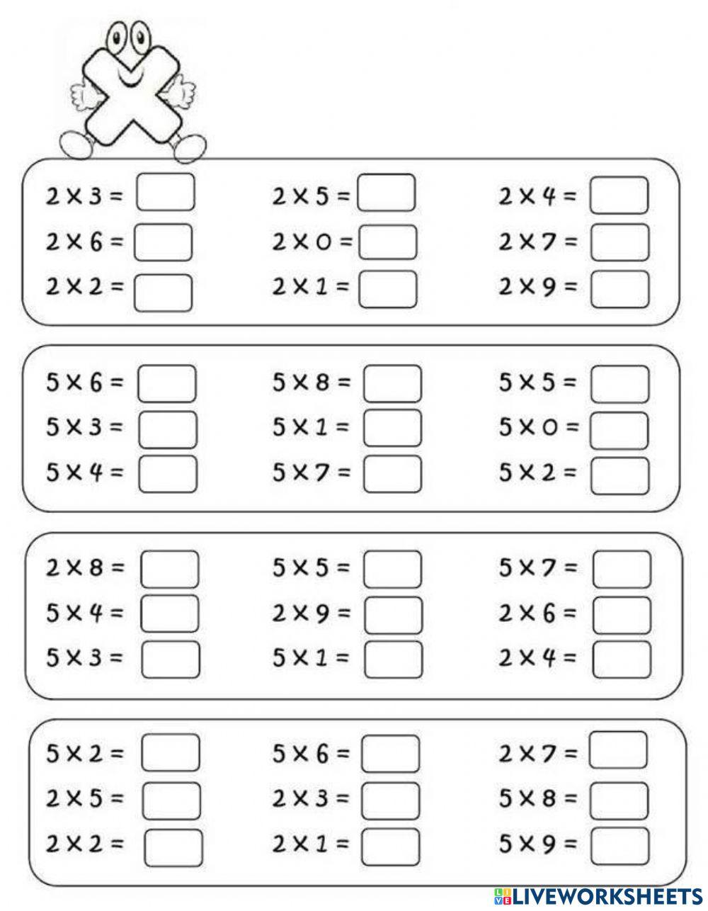 Exercitii de inmultire interactive worksheet | Live Worksheets