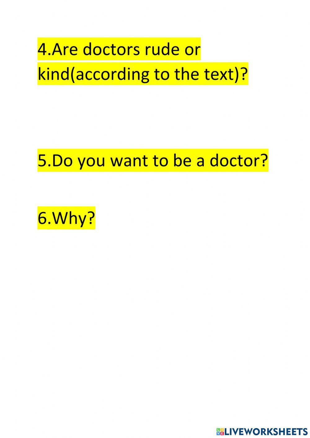 Doctors | Free Interactive Worksheets | 759451