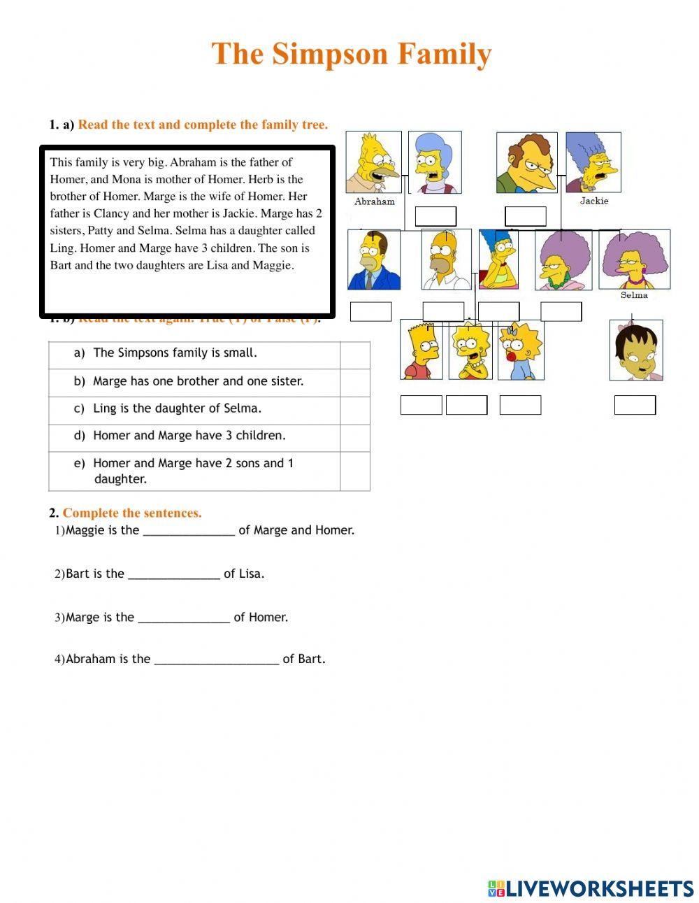 The Simpson family 759636 | Maevabh | Live Worksheets