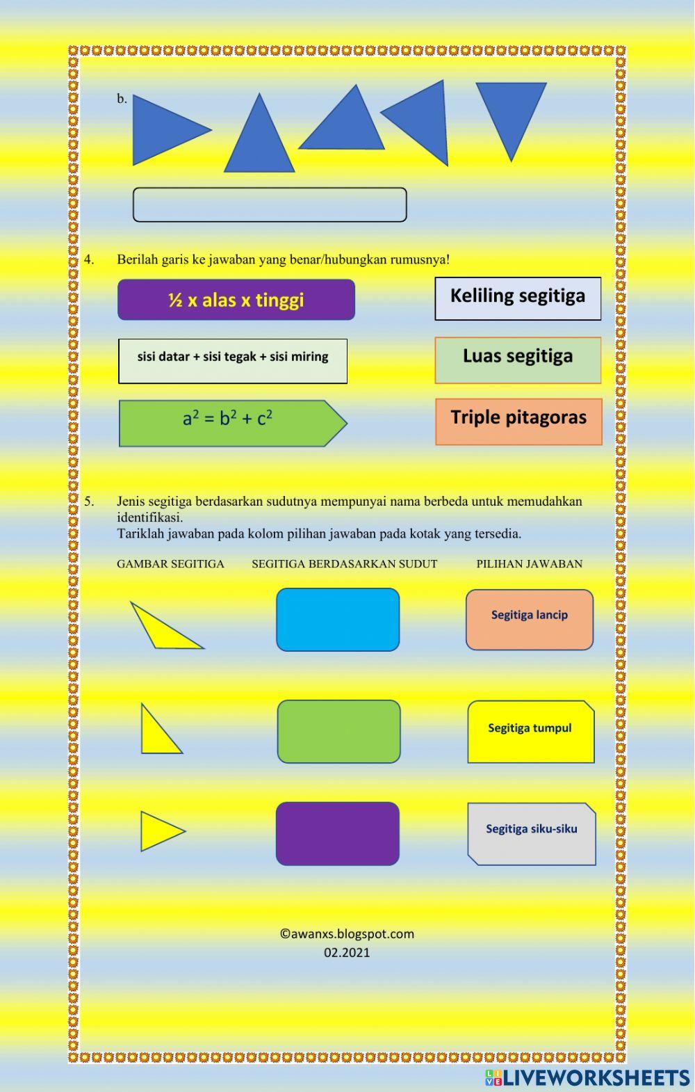 Segitiga Dasar worksheet | Live Worksheets