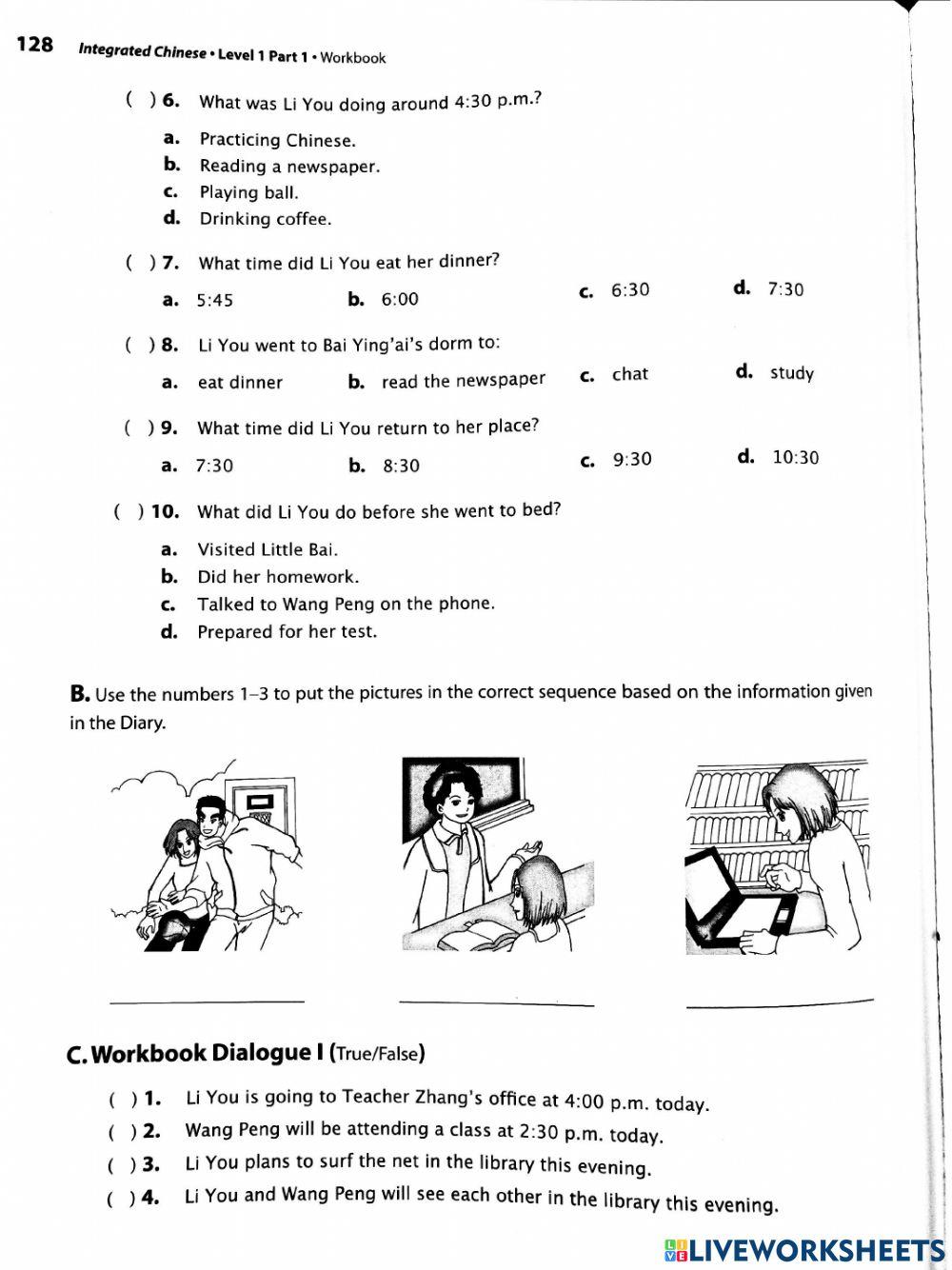 IC L8 D1 workbook listening worksheet | Live Worksheets