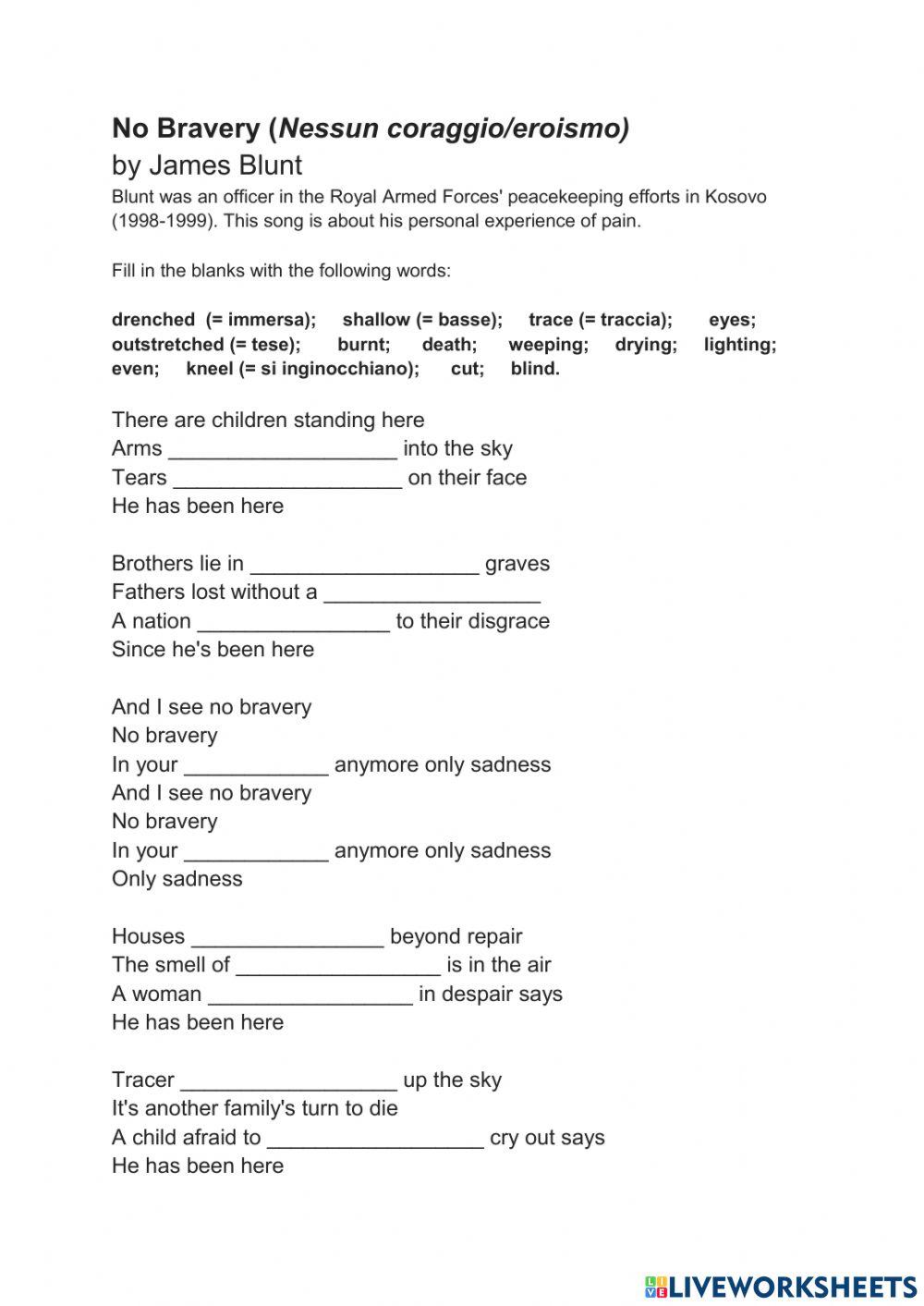 760036 | No Bravery | Paola Di Paola | LiveWorksheets