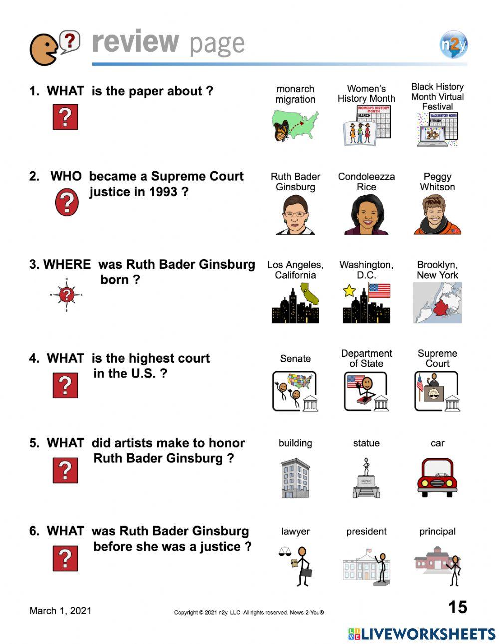 N2Y: Woman's History Visual online exercise for | Live Worksheets