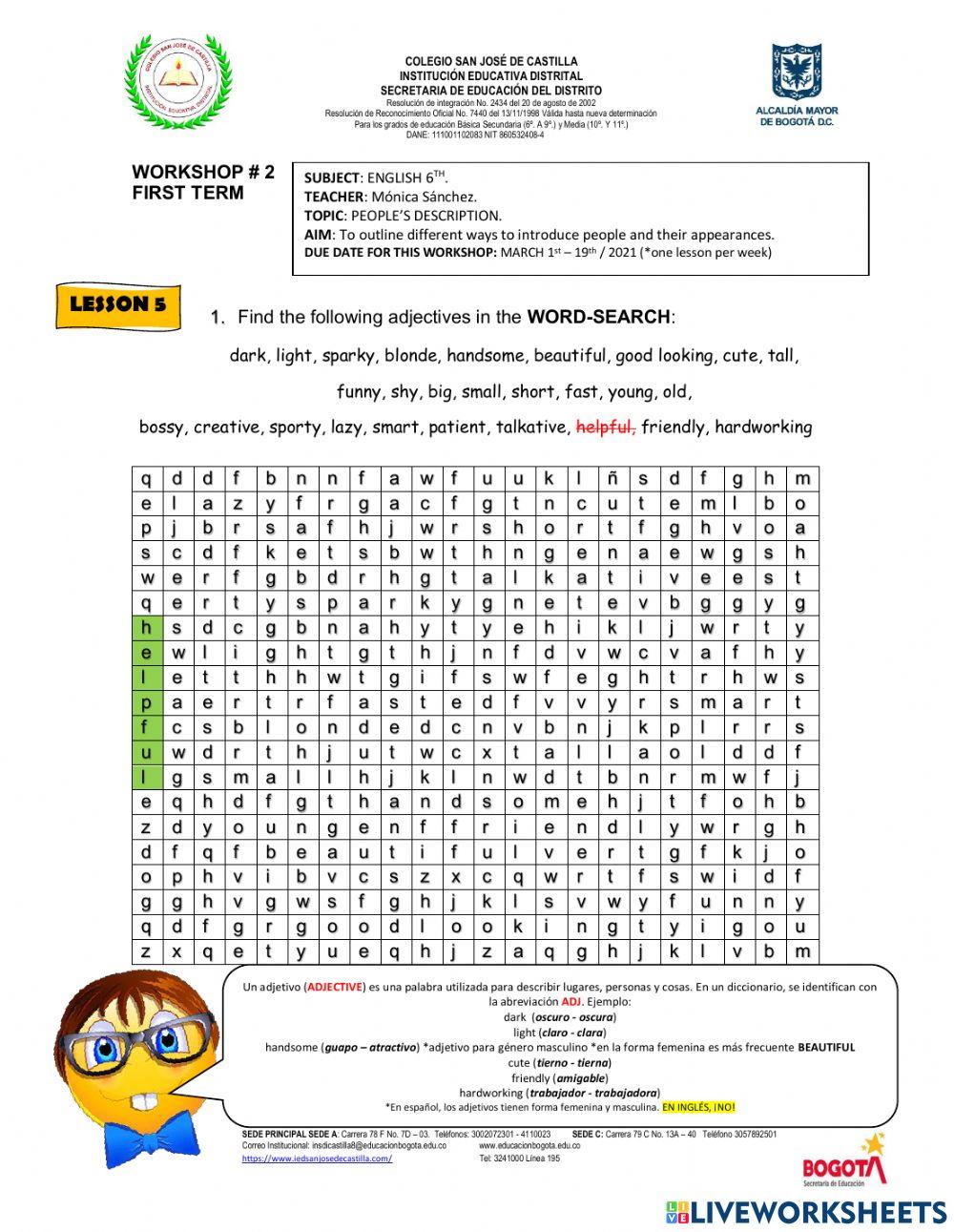 Workshop 2 6th - Lesson 5 online exercise for | Live Worksheets