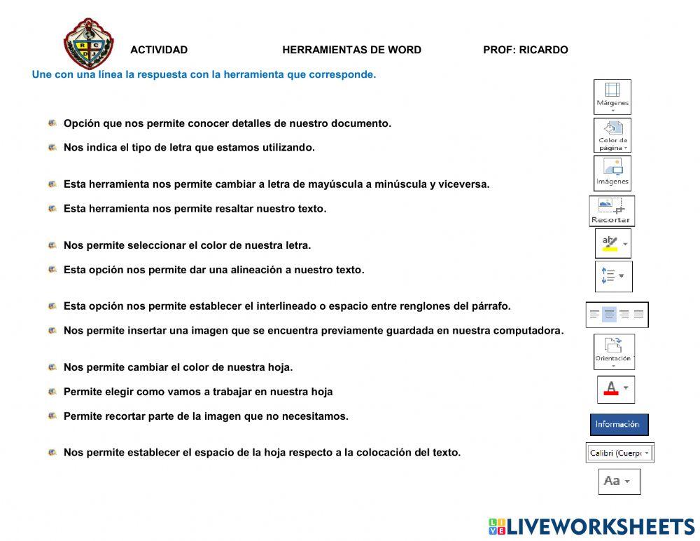 actividad Word online exercise for | Live Worksheets