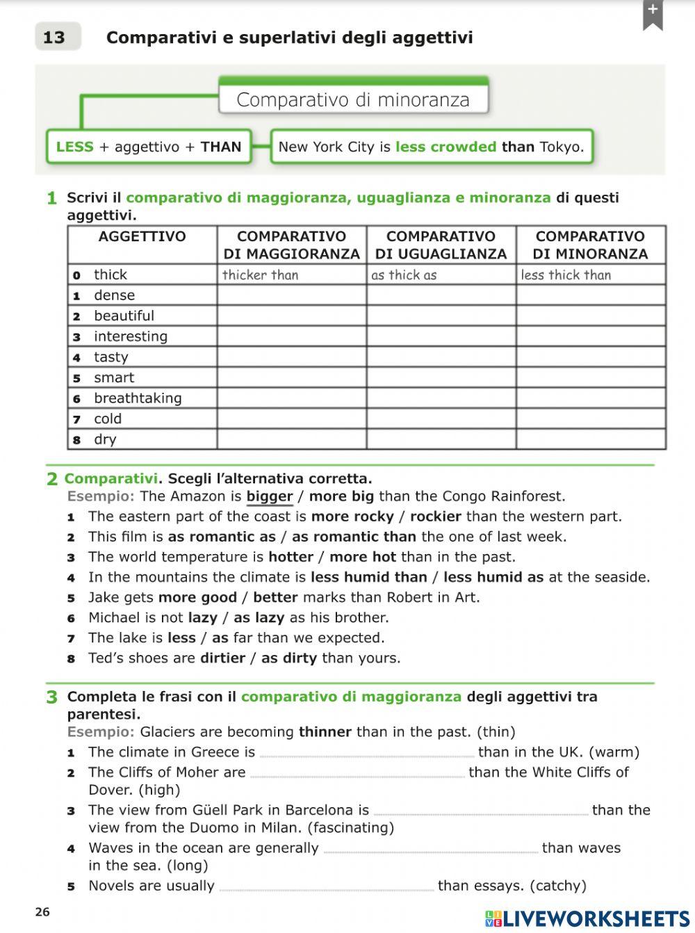 Comparatives online exercise for pre-intermediate | Live Worksheets