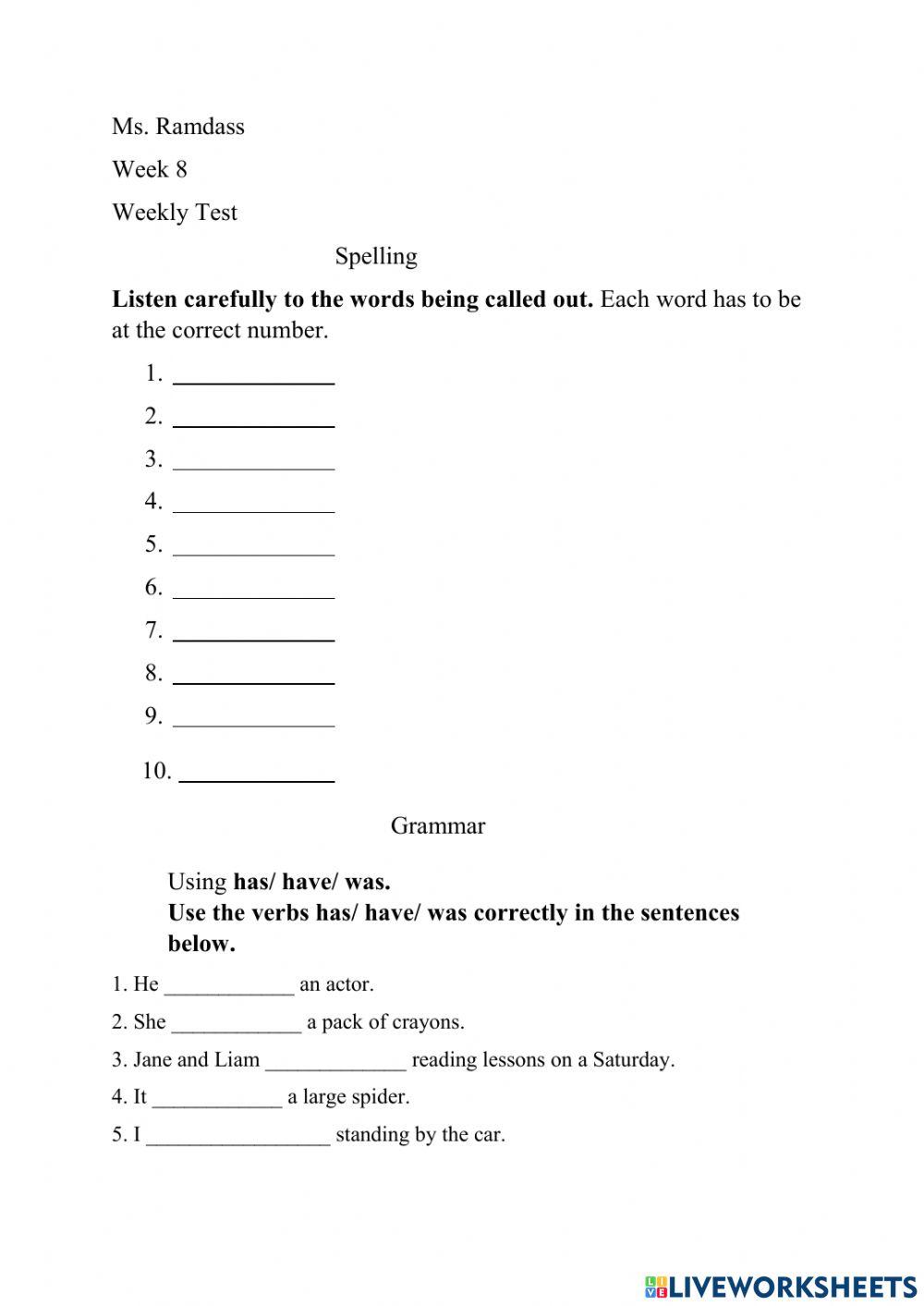 Weekly test 8 761497 | Strampzyxkah Vanity Ramdass