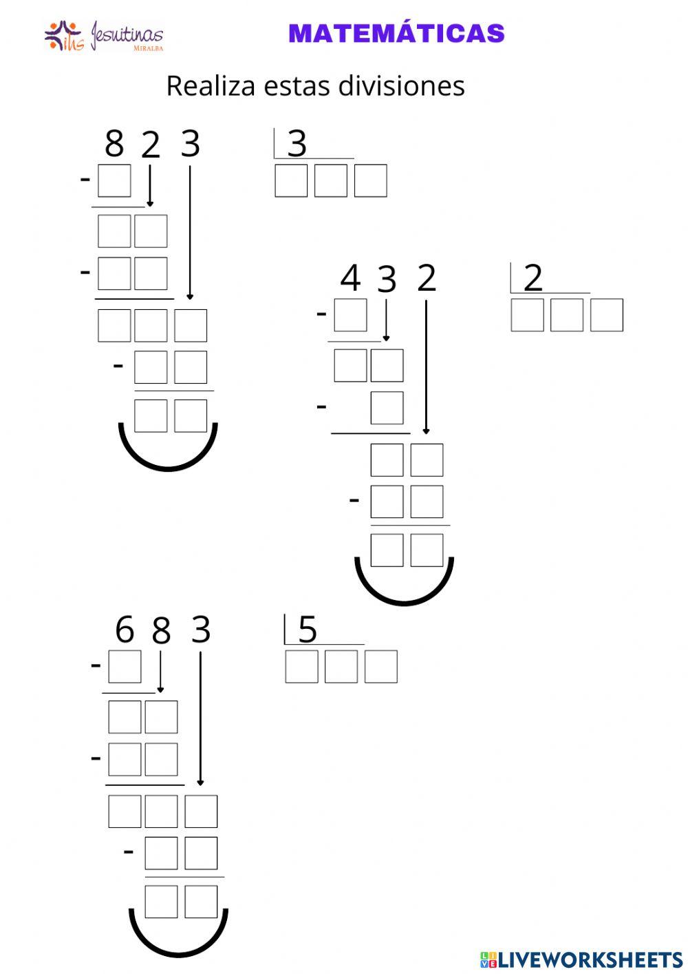 Divisiones Tercero Interactive Worksheet Live Worksheets divisiones-tercero-interactive-worksheet-live-worksheets
