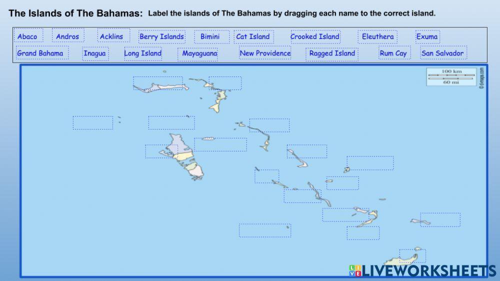 Major Islands of The Bahamas worksheet | Live Worksheets