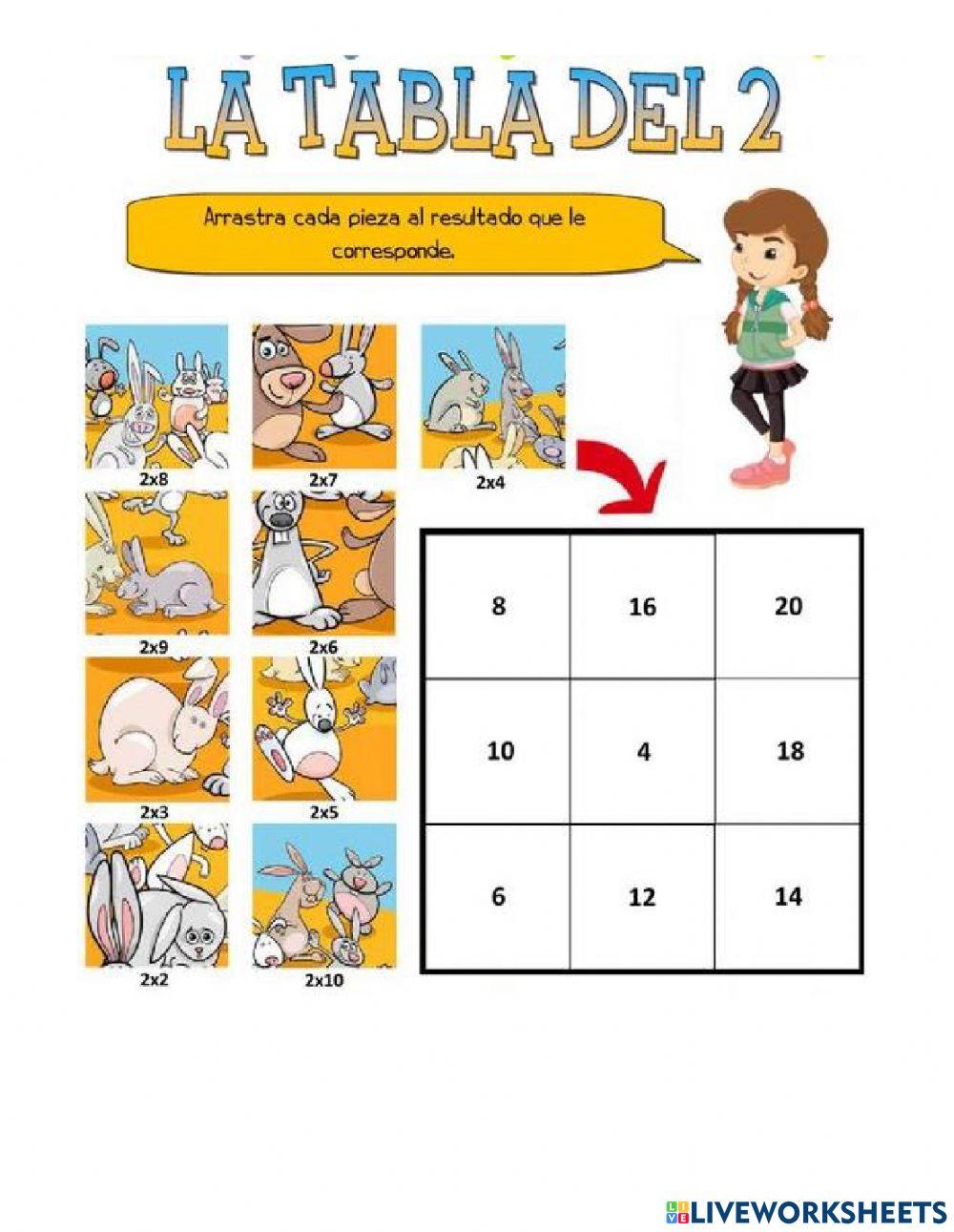 Tabla del 2 762860 | MaestraJess | Live Worksheets